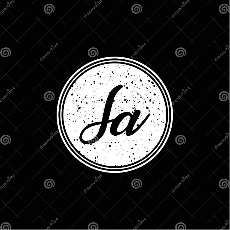 S a Initial Handwriting in Black and White Circle Frame Design Stock ...