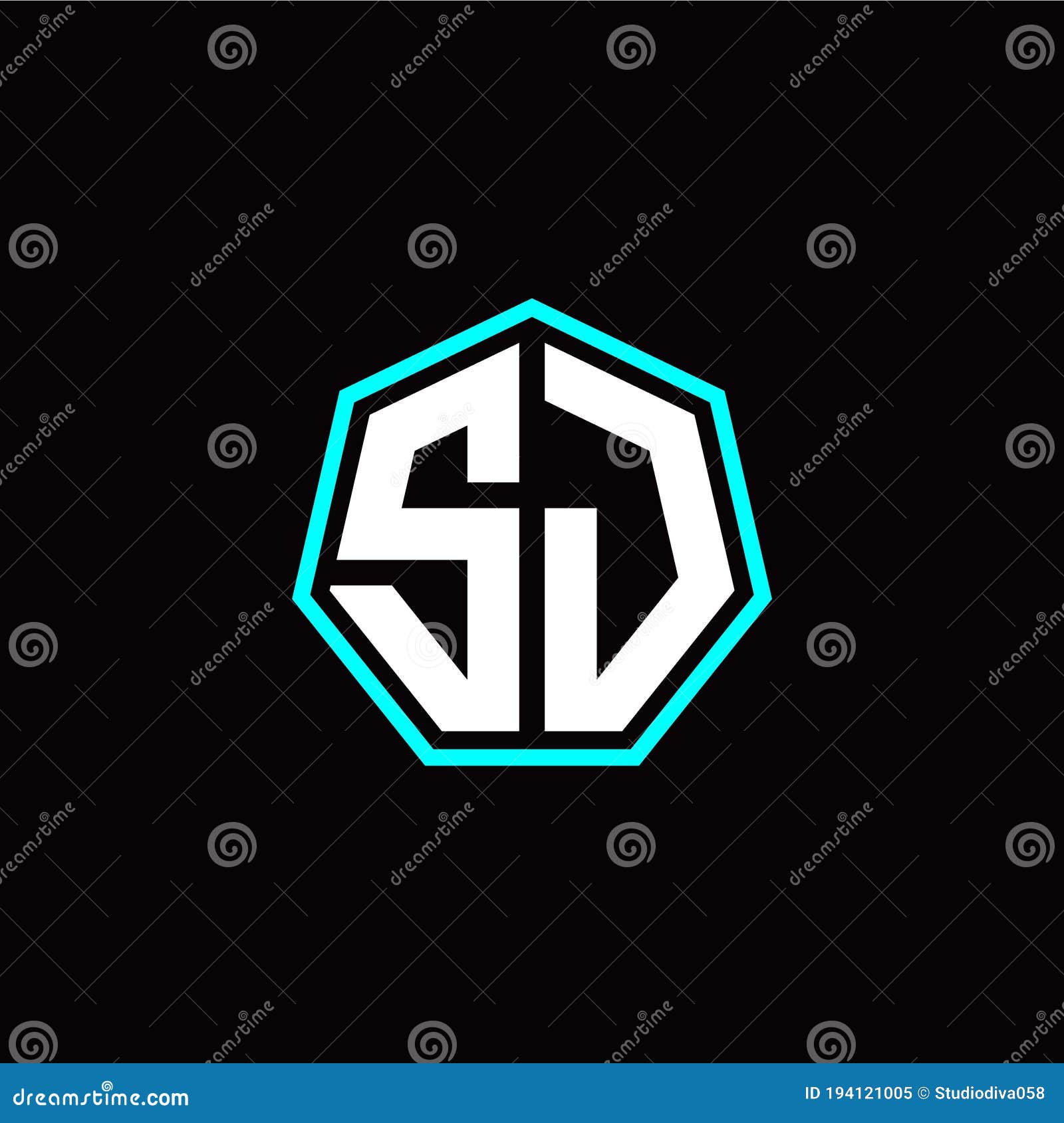 S J Initials Modern Polygon Logo Template Stock Vector - Illustration ...