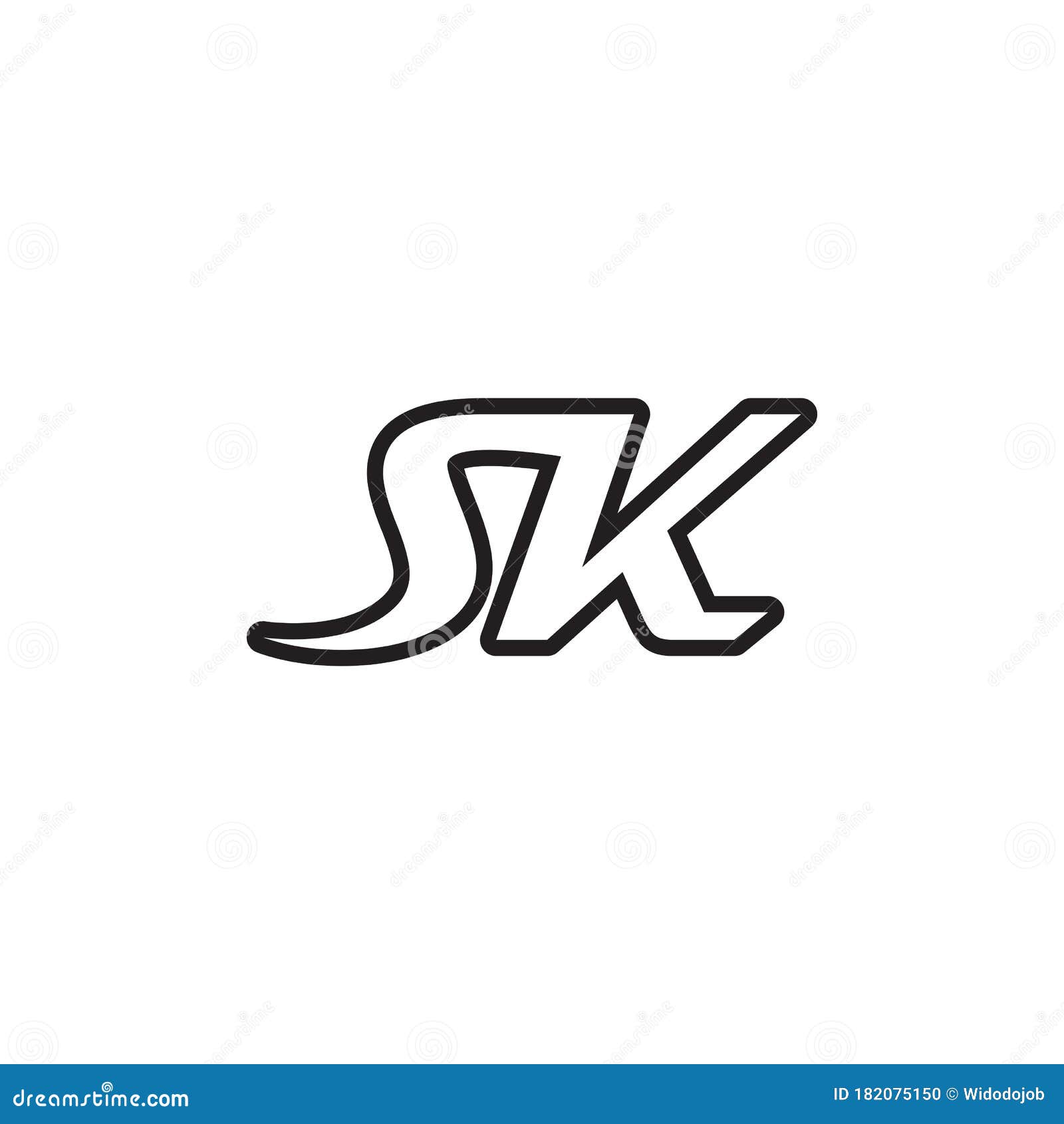 S K Letter Lines Logo Design Vector Stock Vector - Illustration of ...