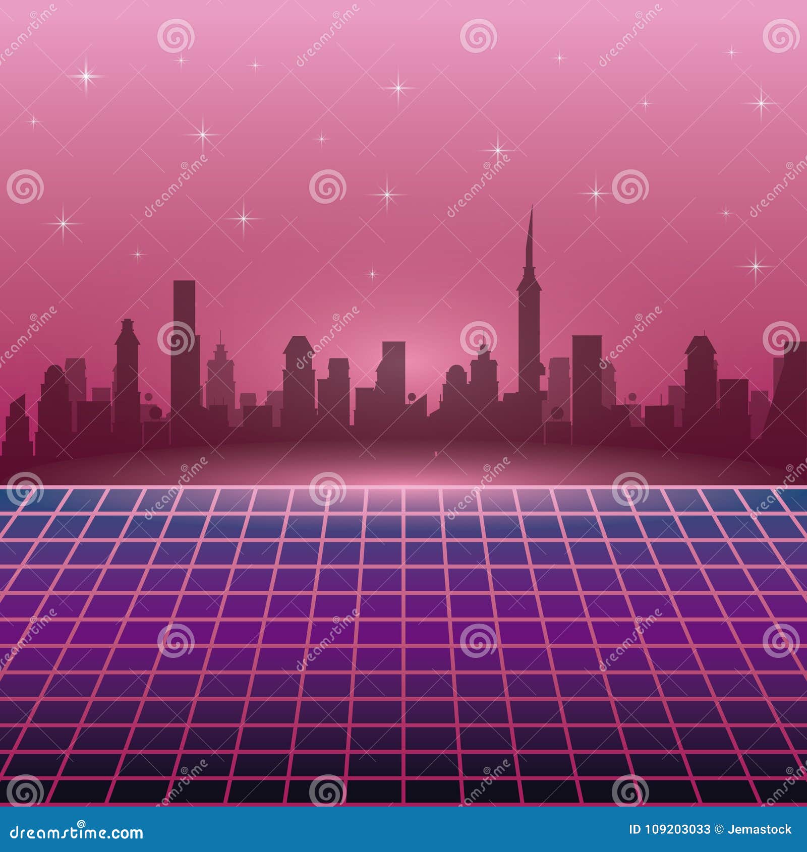 The 80s landscape style stock vector. Illustration of retro - 109203033