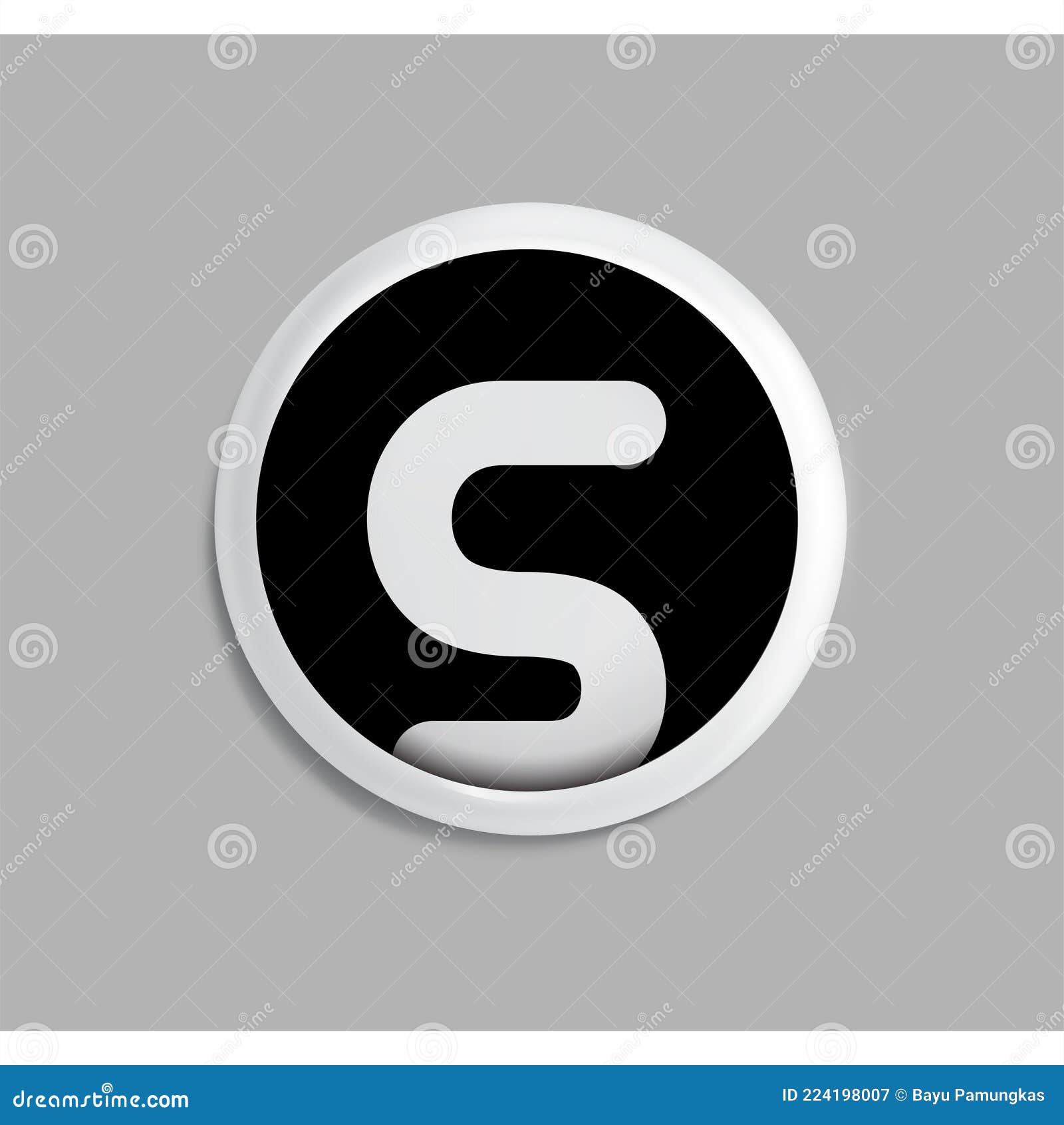 S Letter in Circle Icon Logo Element. Letter Logo Template Stock Vector ...