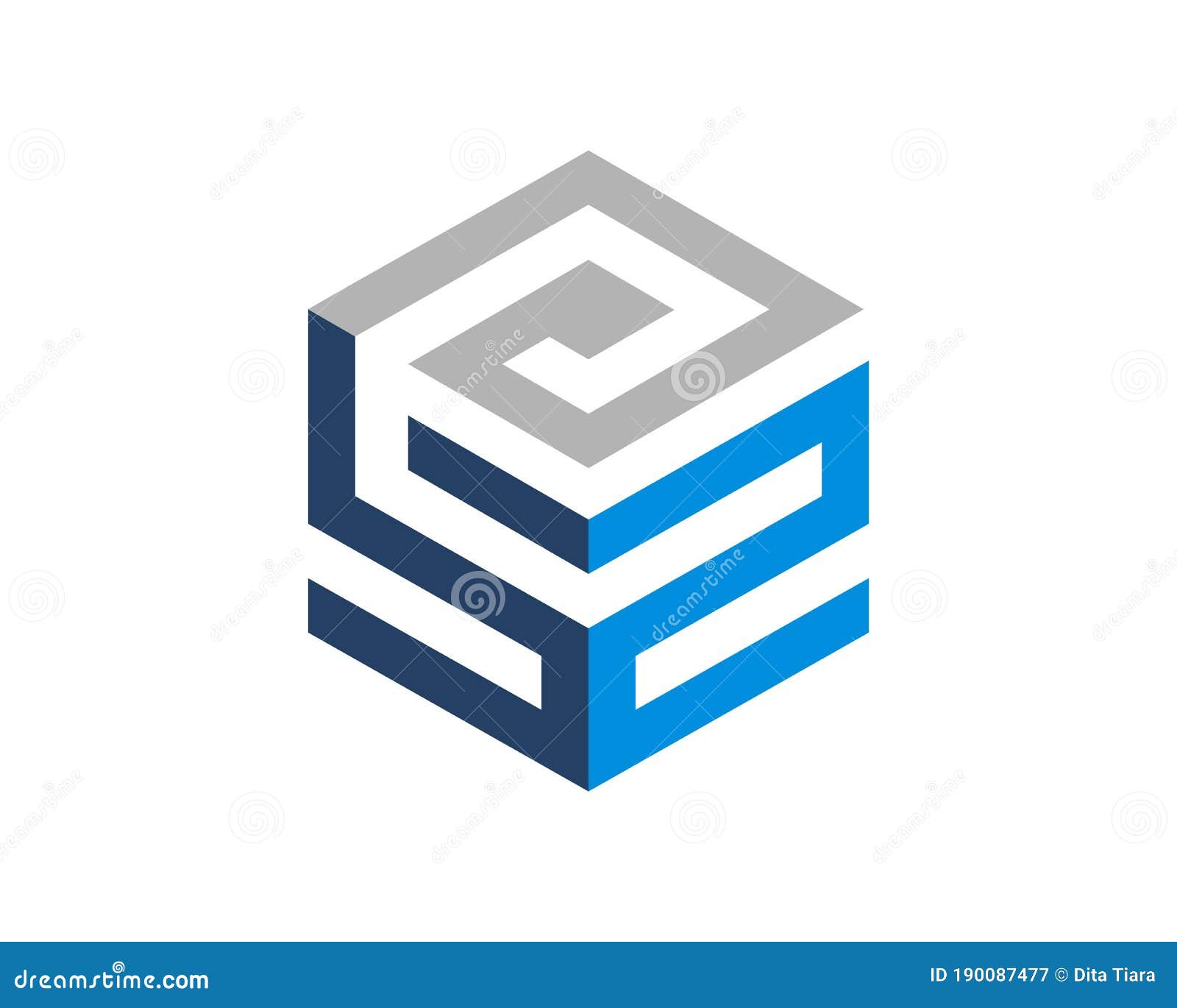 S letter cube stock vector. Illustration of logotype - 190087477