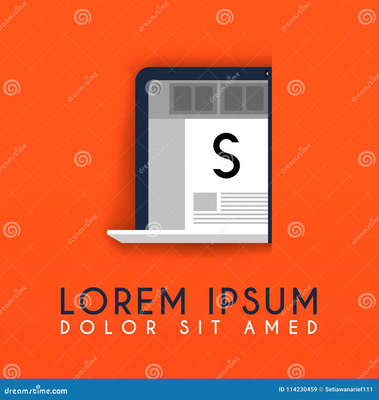 S Letter Half Computer, Pc, Laptop Orange Logo Design Stock Vector ...