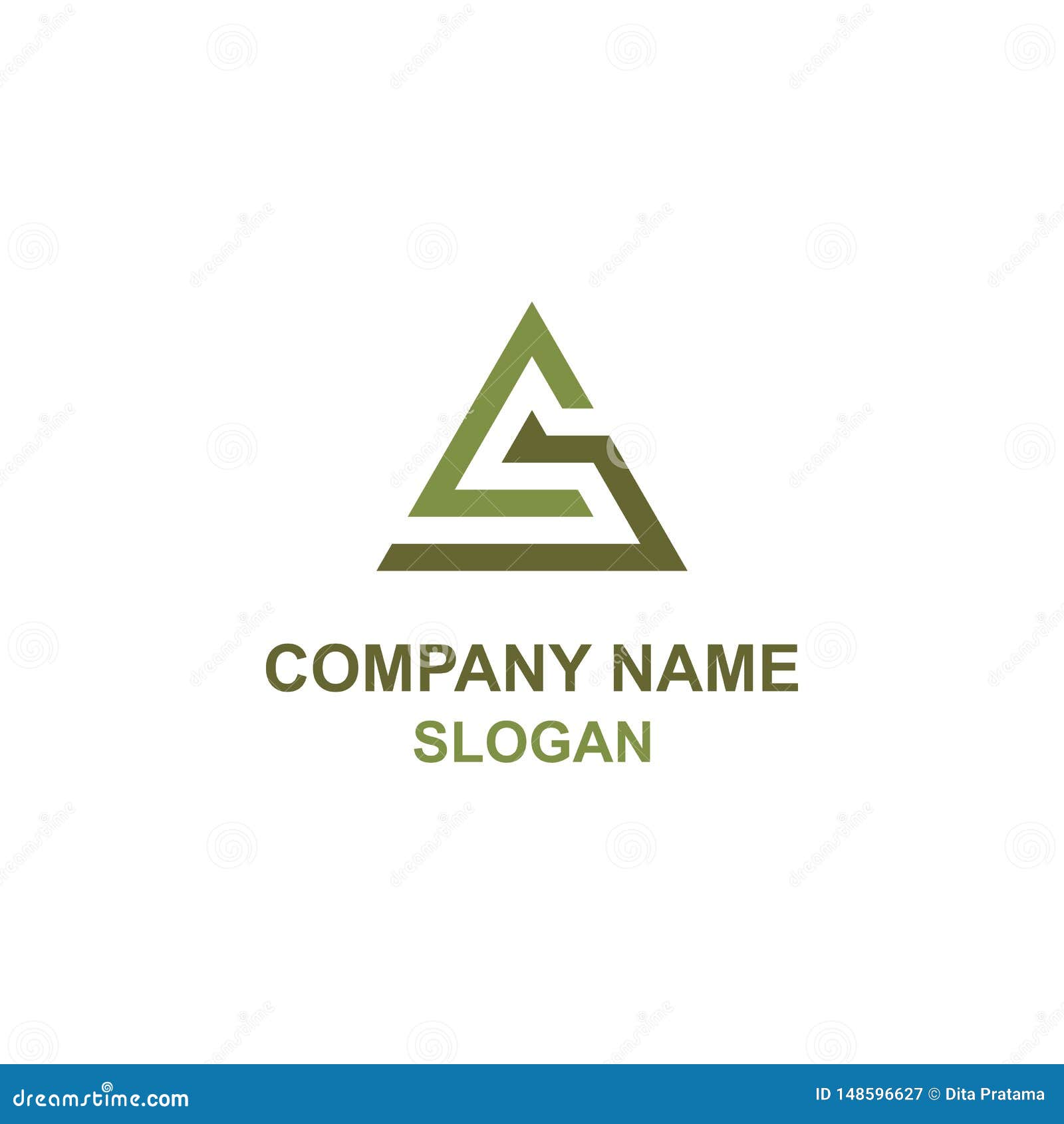 S Letter Initial Triangle Logo. Stock Illustration - Illustration of ...