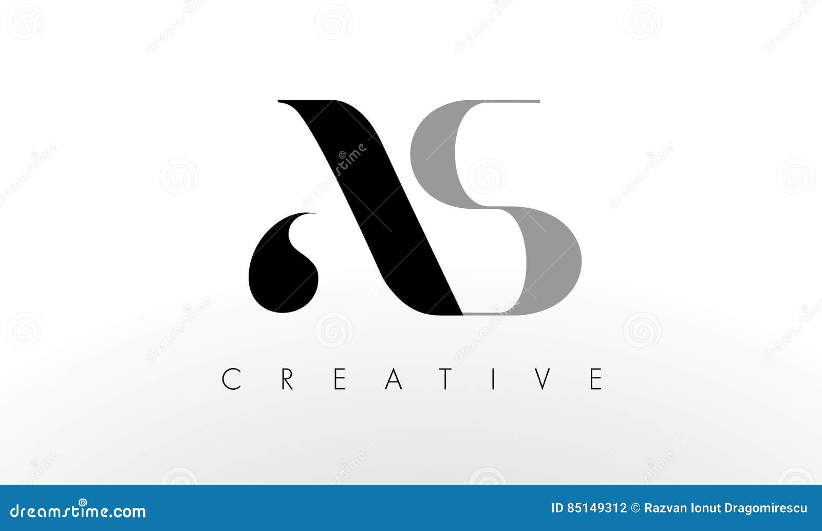 A S Letter Logo Design. Creative AS Letters Icon Stock Vector ...