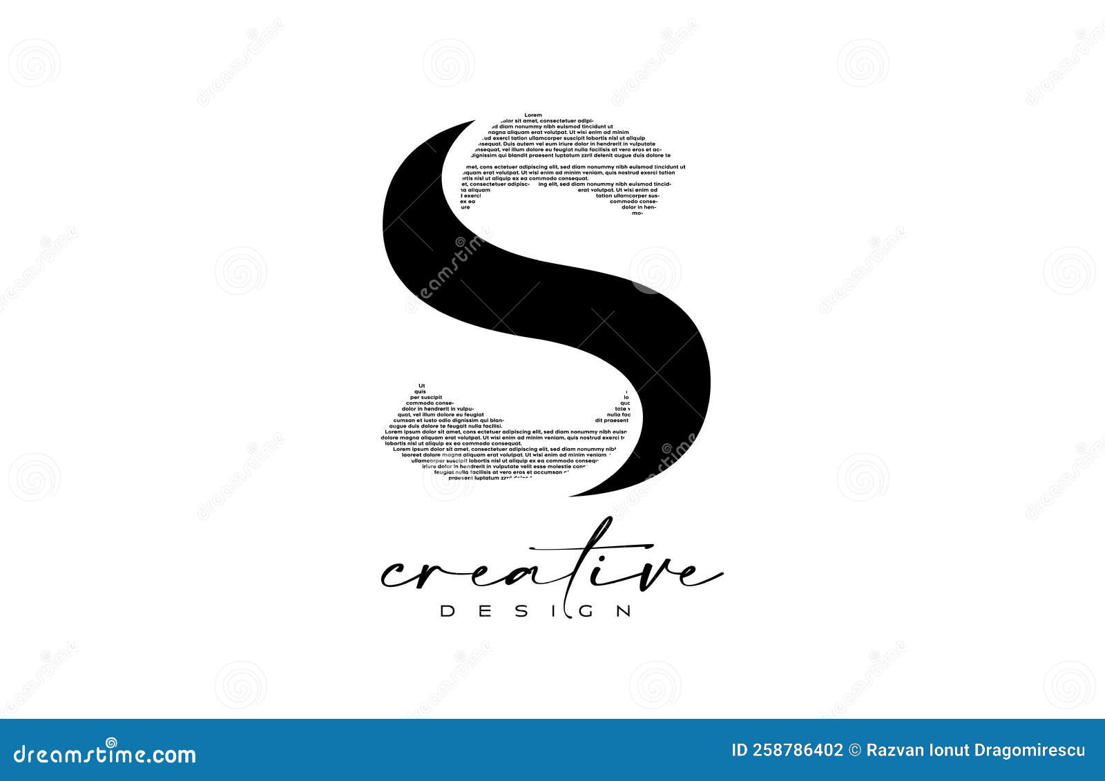 S Letter Logo Design with Creative Letter S Made of Black Text Font ...