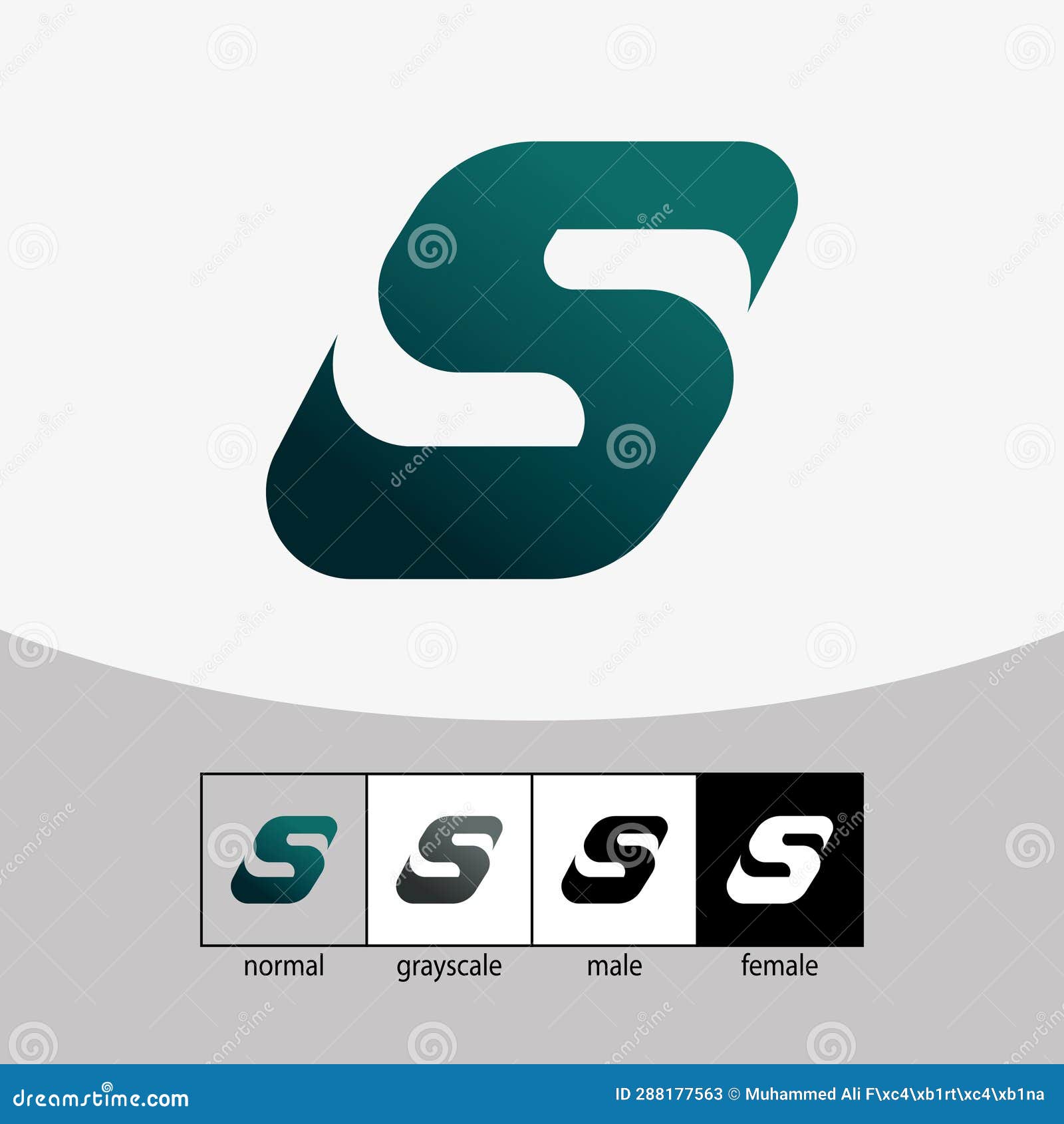 S Letter Logo. Green Color stock vector. Illustration of letters ...