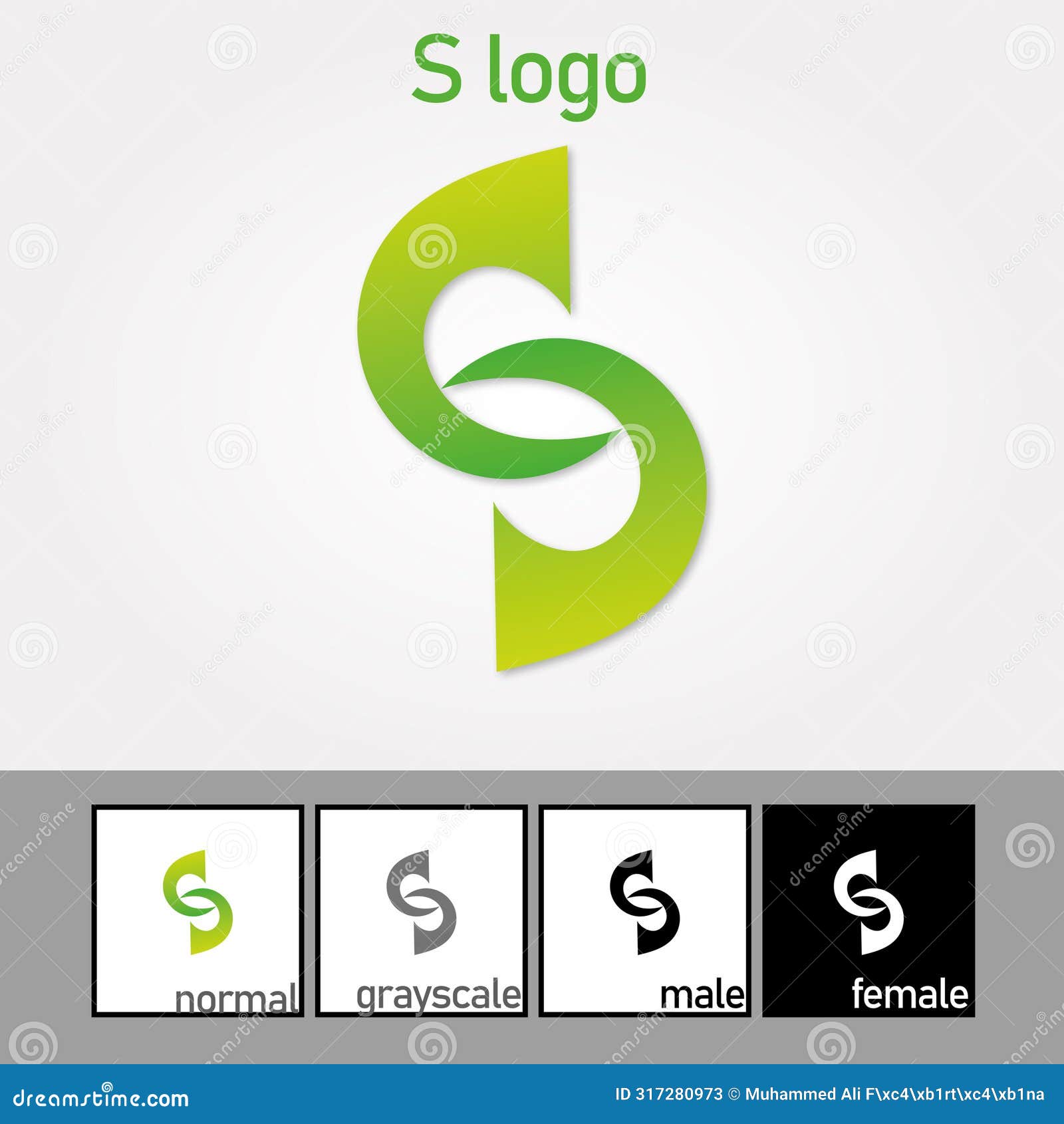 S Letter Logo. Green Color stock vector. Illustration of industry ...