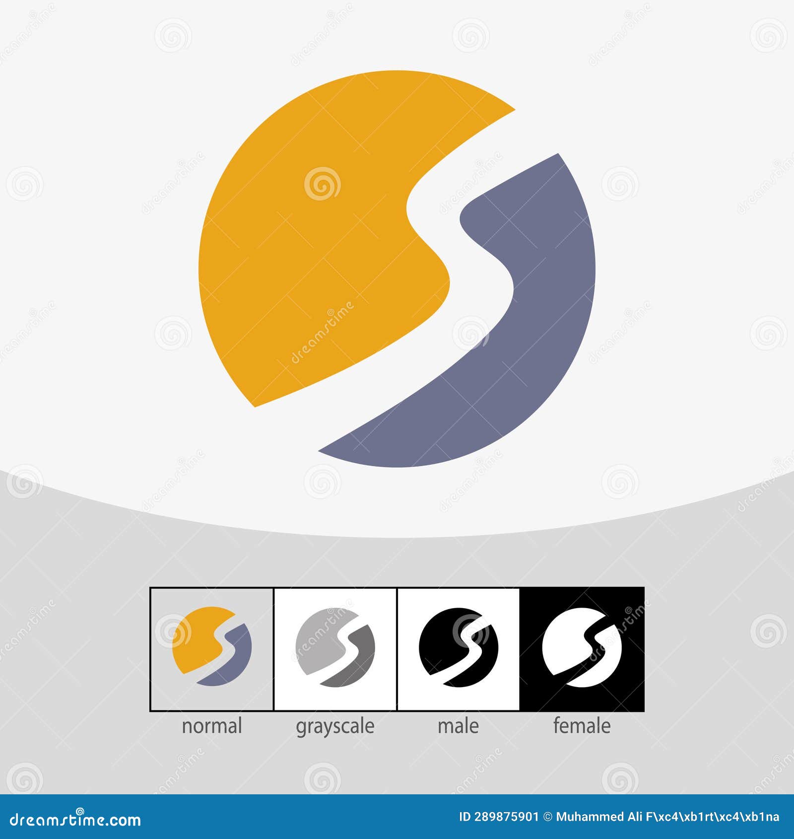 S Letter Logo. Yellow and Gray Color Stock Illustration - Illustration ...