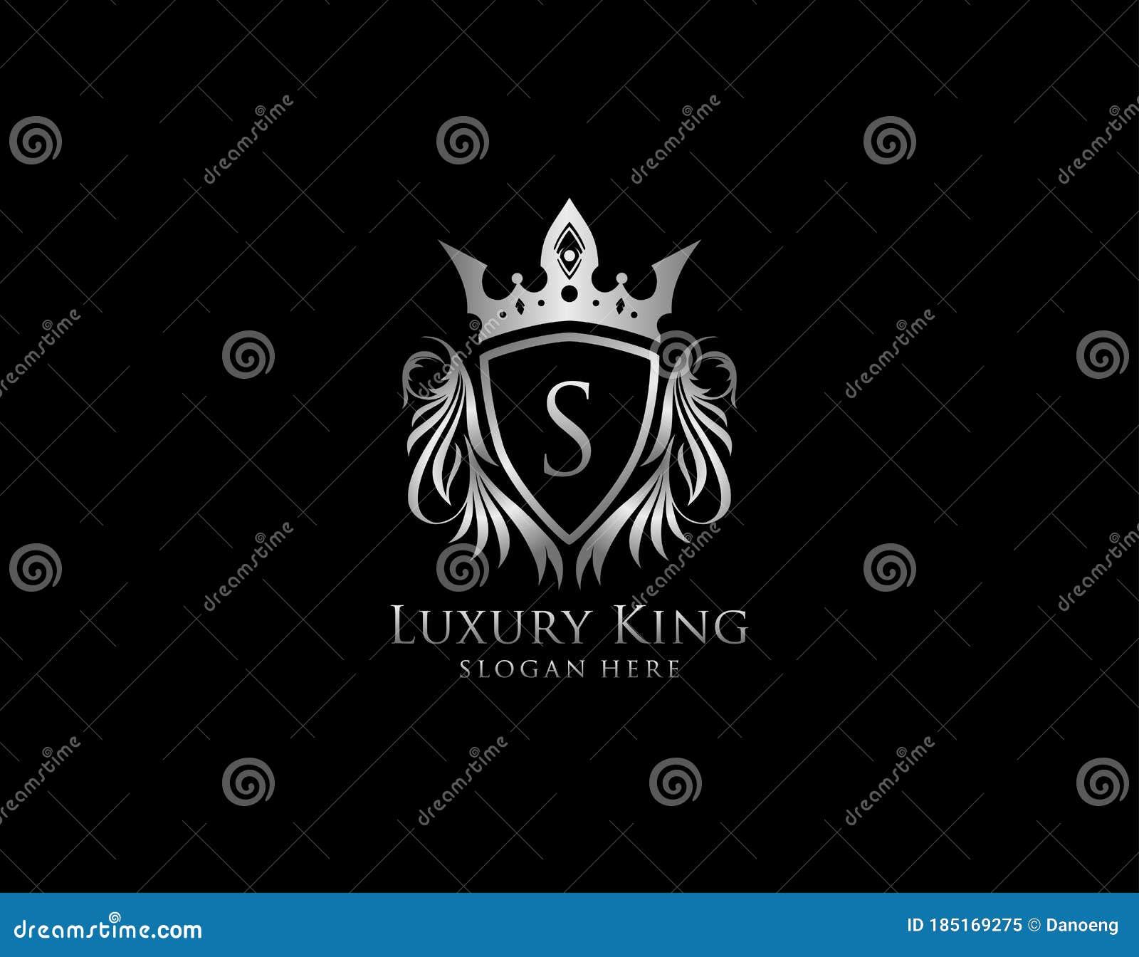 S Letter Luxury Royal King Crest, Silver Shield Logo Template Stock ...