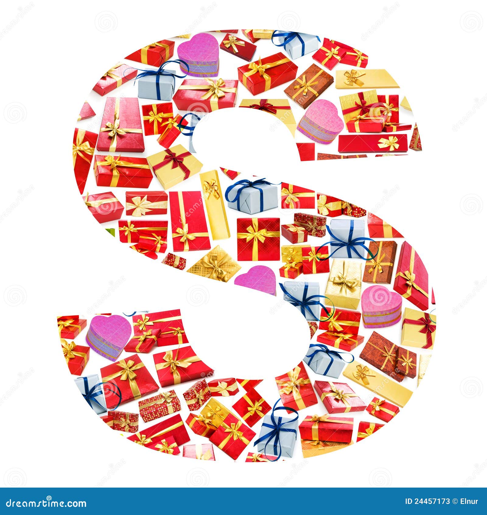 S Letter made of giftboxes stock image. Image of package - 24457173