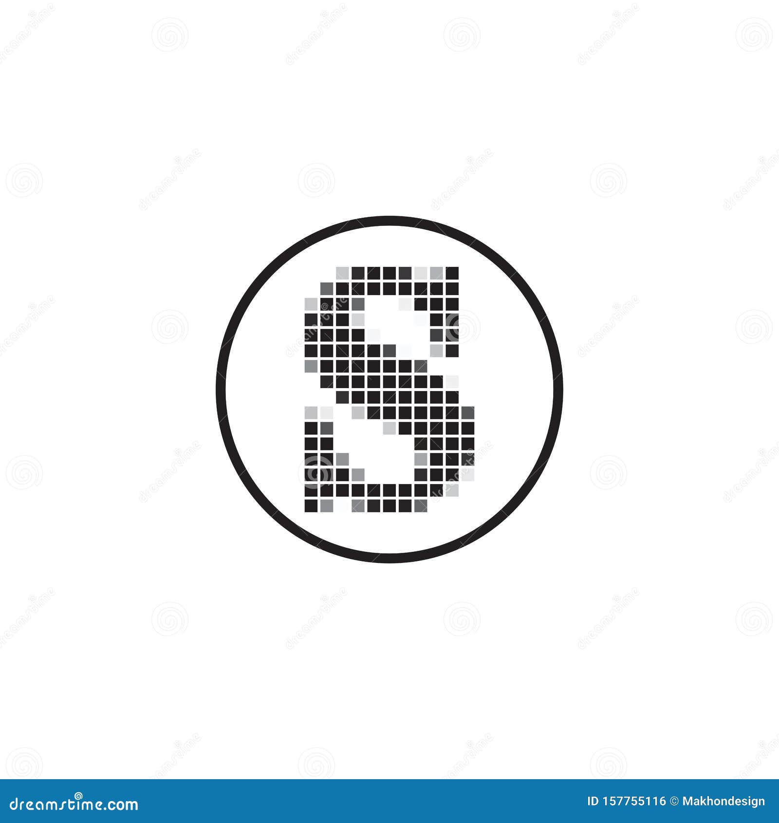 Letter S Pixel Logo Cartoon Vector | CartoonDealer.com #82860273