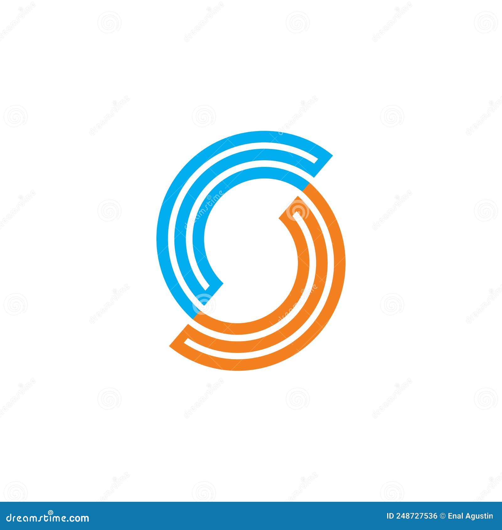 S Letter Round Outline Logo Design Stock Vector - Illustration of ...