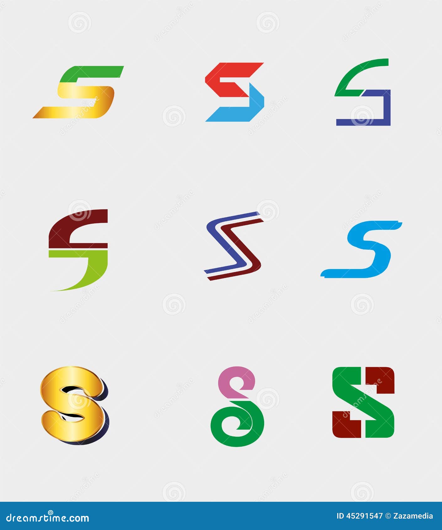 S Letter Symbol Element Design Icon Collection Stock Vector ...