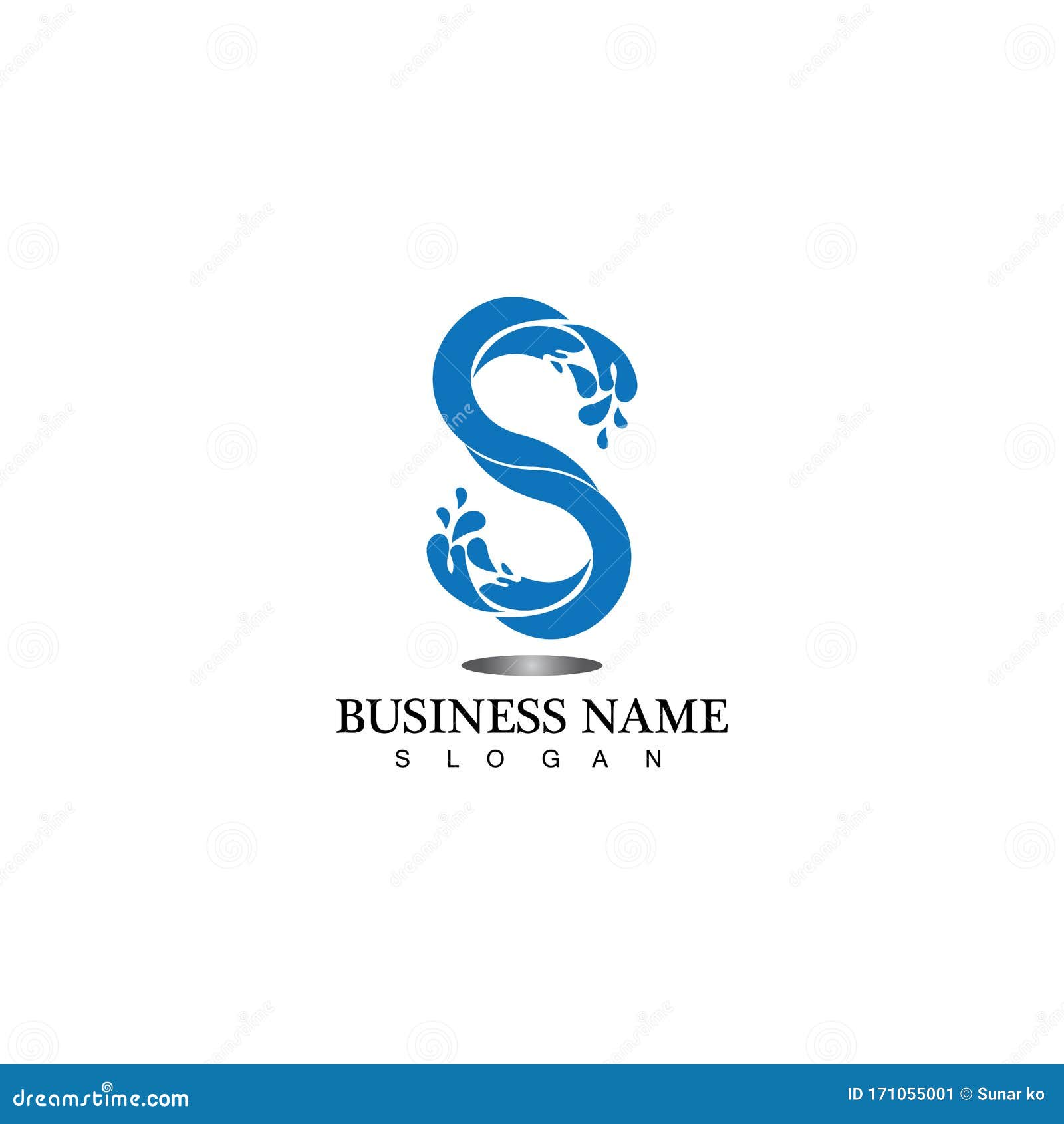 S Letter Water Splash Logo Design Template Stock Vector - Illustration ...