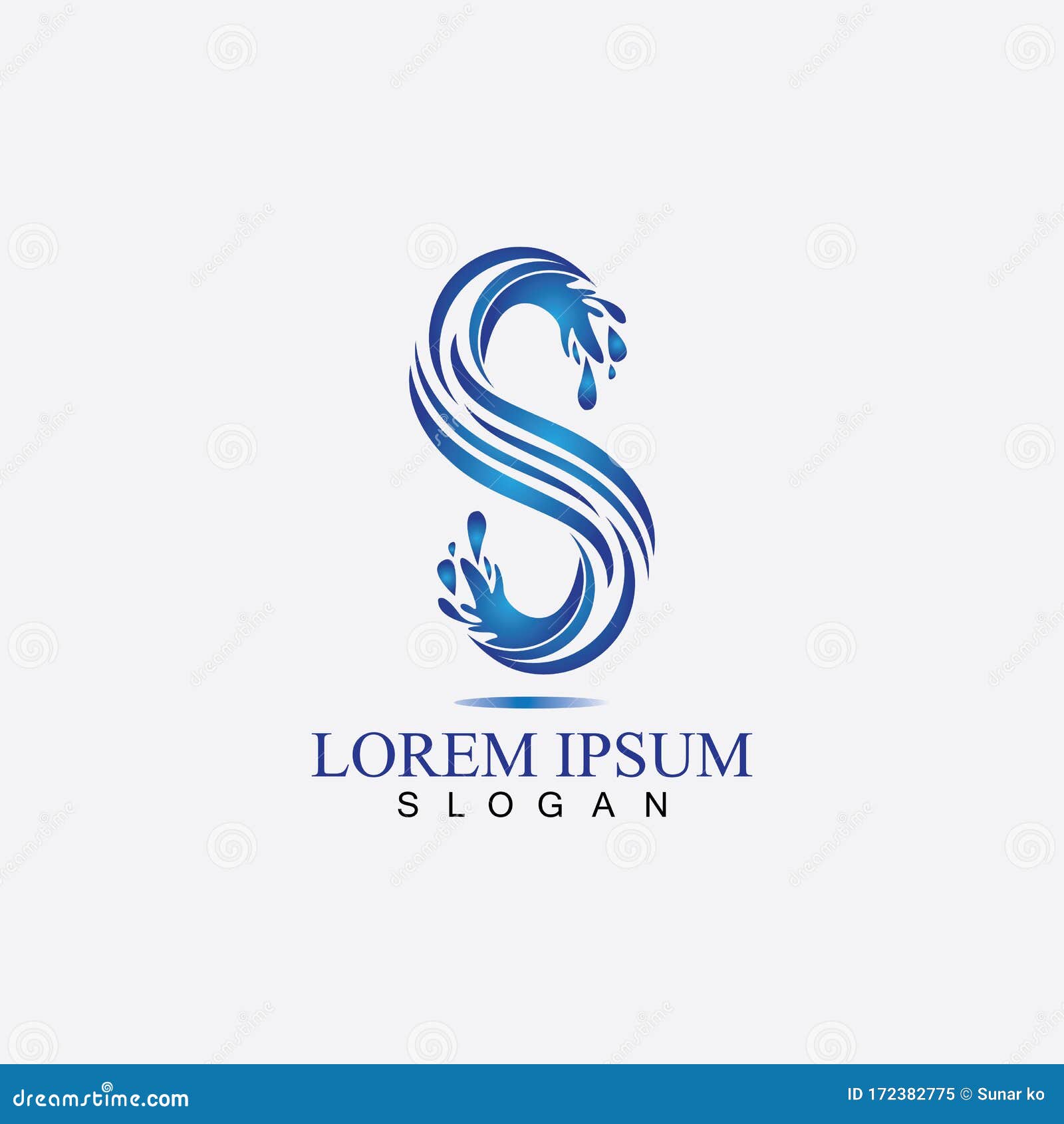 S Letter Water Splash Logo Design Template Stock Vector - Illustration ...