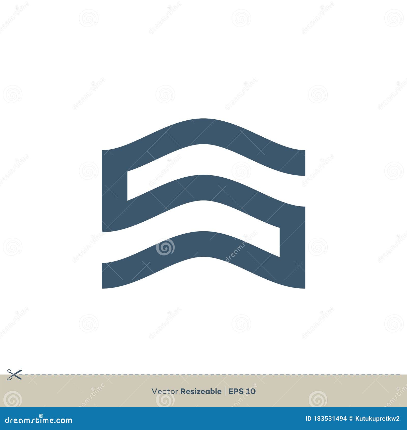 S Letter Wave Icon Vector Logo Template Illustration Design Stock ...