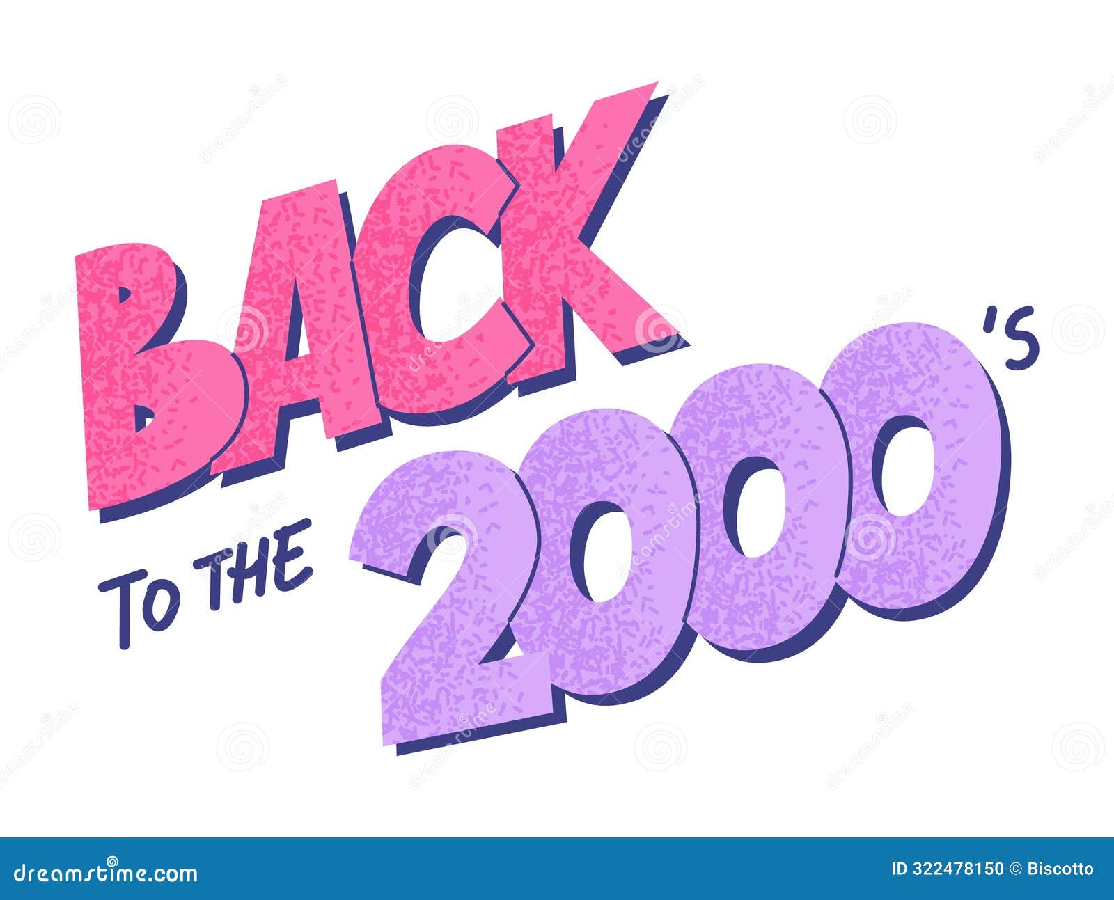 2000s Lettering. Bright Multicolour Hand Drawn Text. Vector ...
