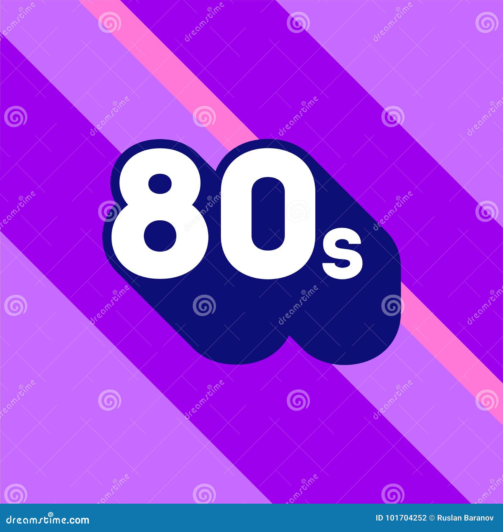 80s Logo Design. 1980s Sign with Long Shadow. Number Ninety. Vector ...