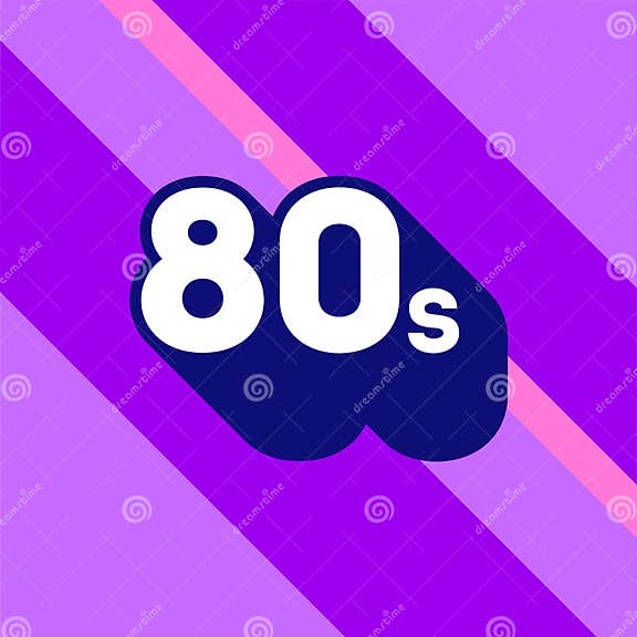 80s Logo Design. 1980s Sign with Long Shadow. Number Ninety. Vector ...