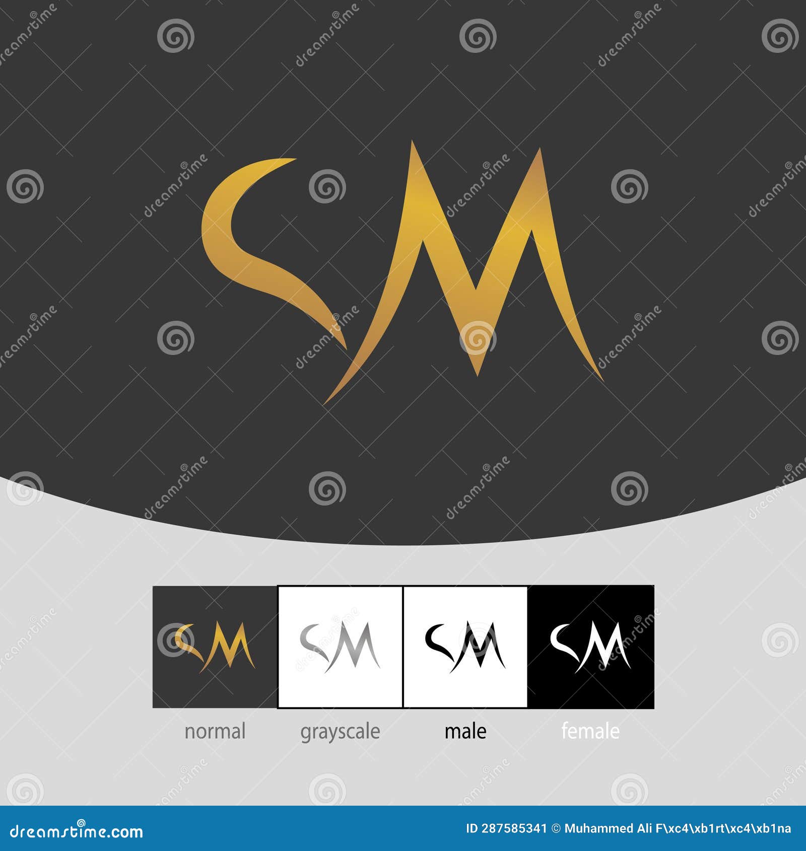 S and M Letter Logo Royal. - Vector Stock Vector - Illustration of ...