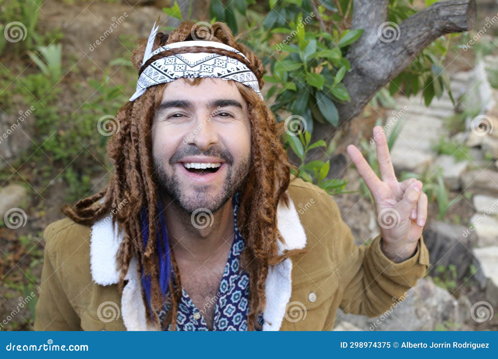 1970s Man with a Classic Hippie Look Stock Image - Image of 1960s ...
