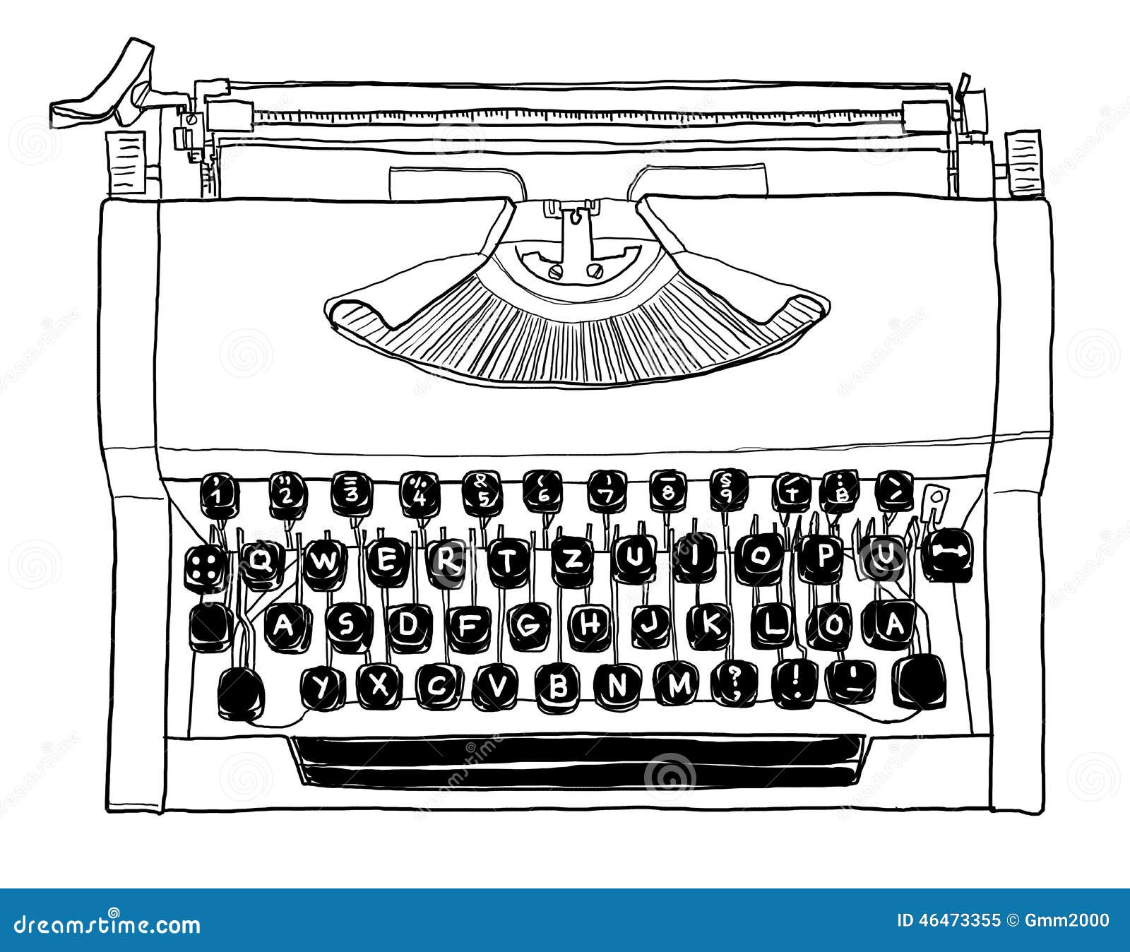 Manual Typewriter Isolated On Transparent Background. Royalty-Free ...