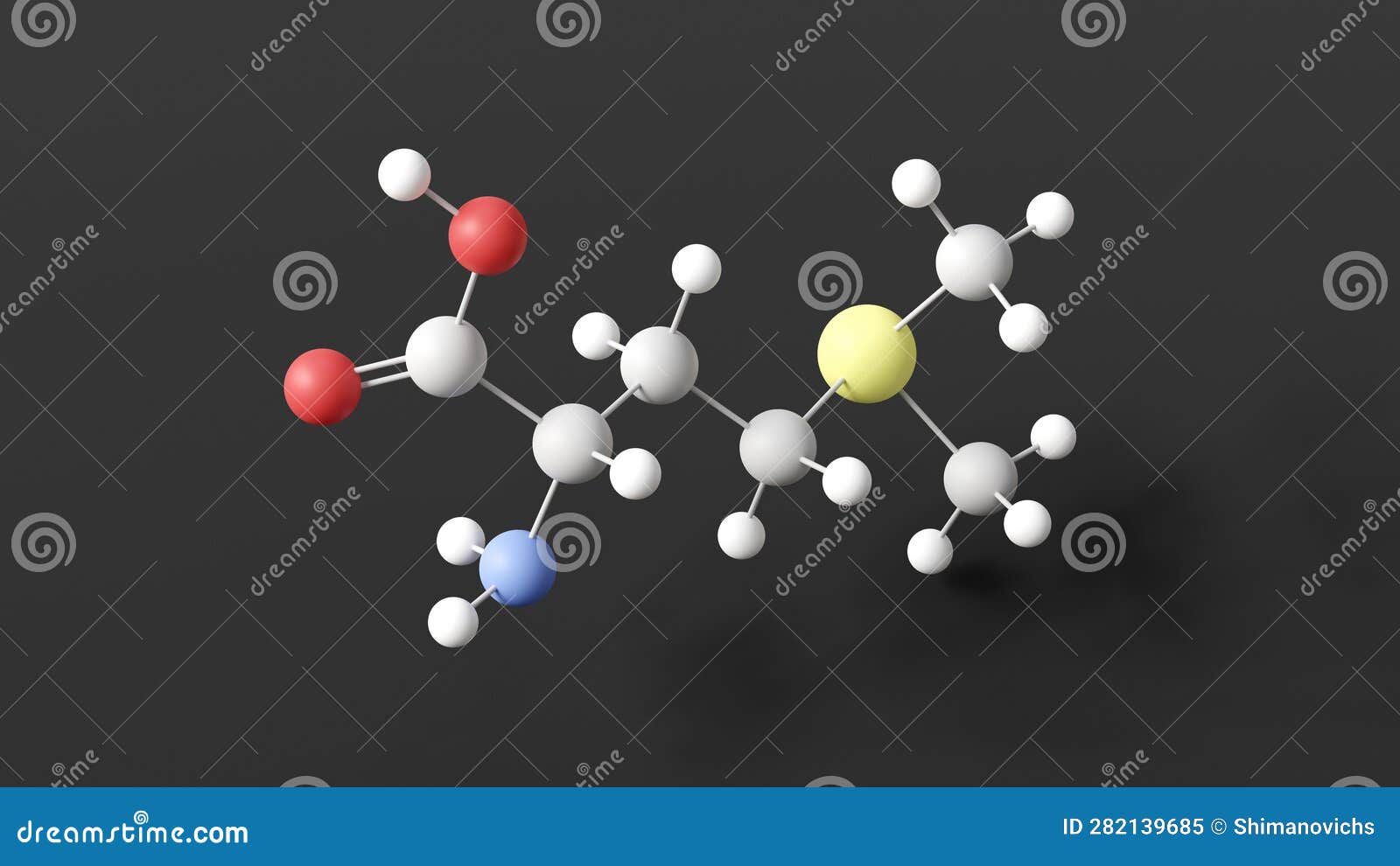 S-methylmethionine Molecule, Molecular Structures, Vitamin U, 3d Model ...