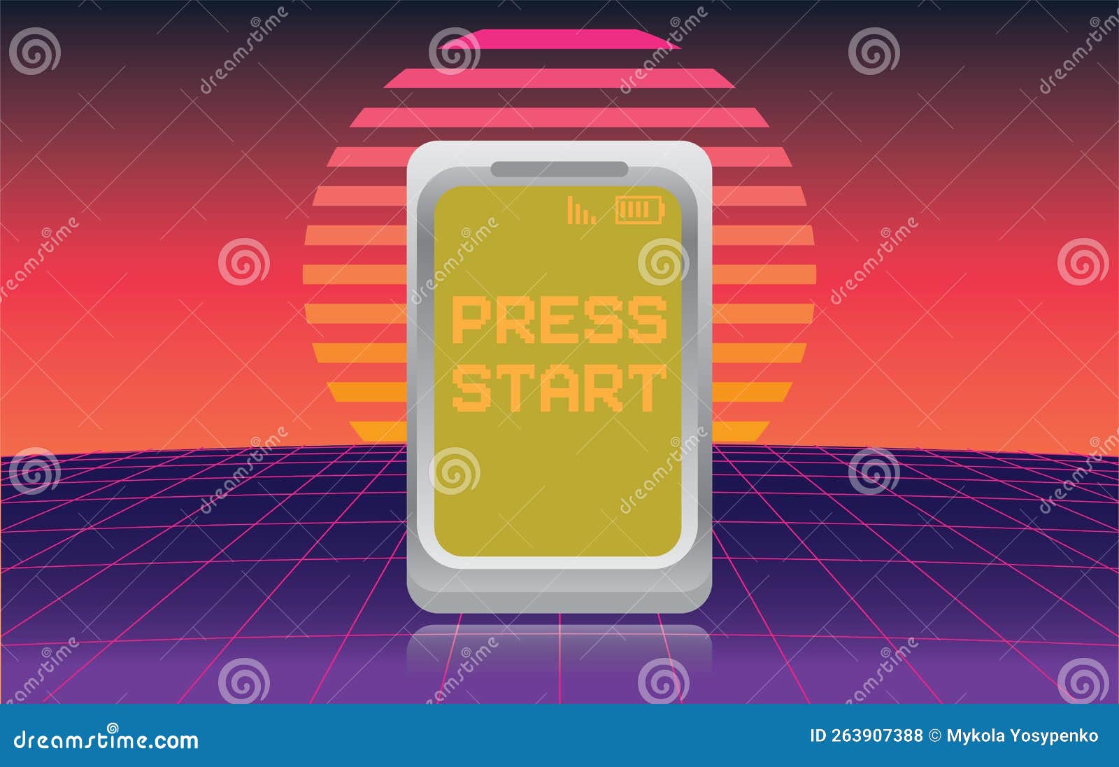 Pixel 1980 Retro Vortex Message Cartoon Vector | CartoonDealer.com ...
