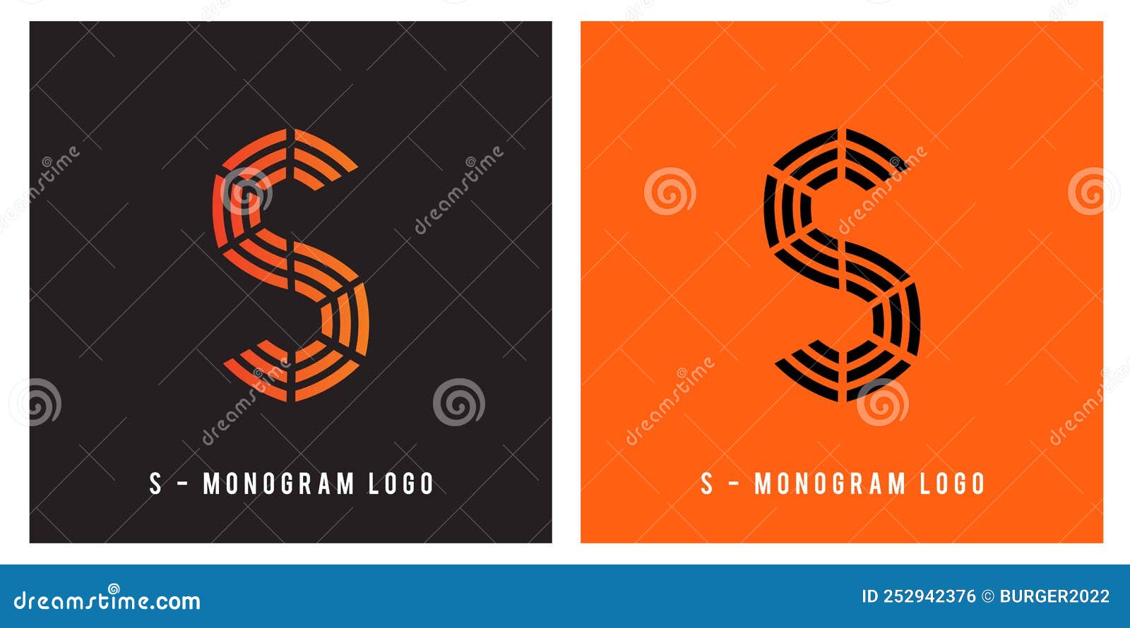 S Monogram Technological Logo for Engineering Company Orange Background ...