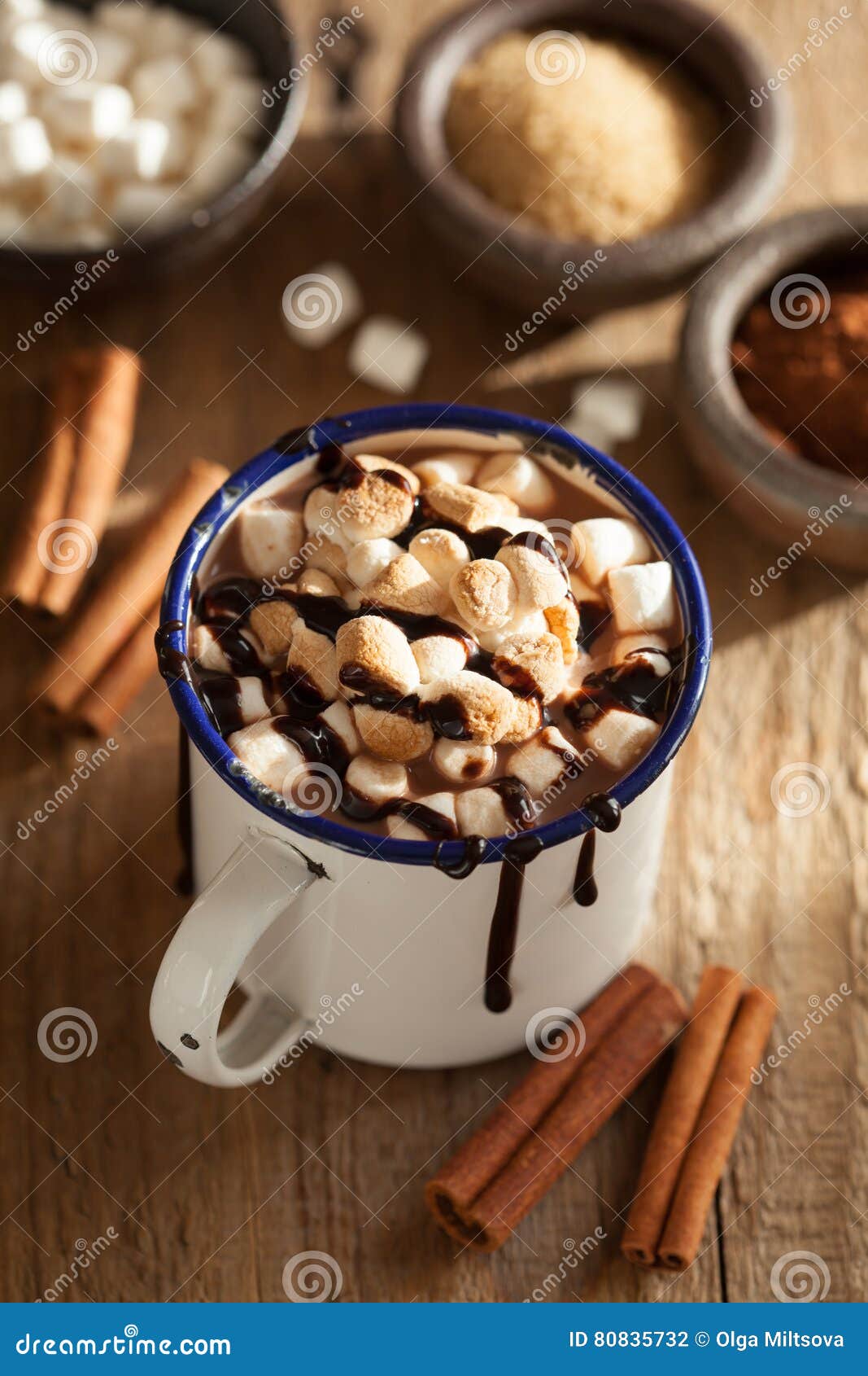 S`mores Hot Chocolate Mini Marshmallows Cinnamon Winter Drink Stock ...