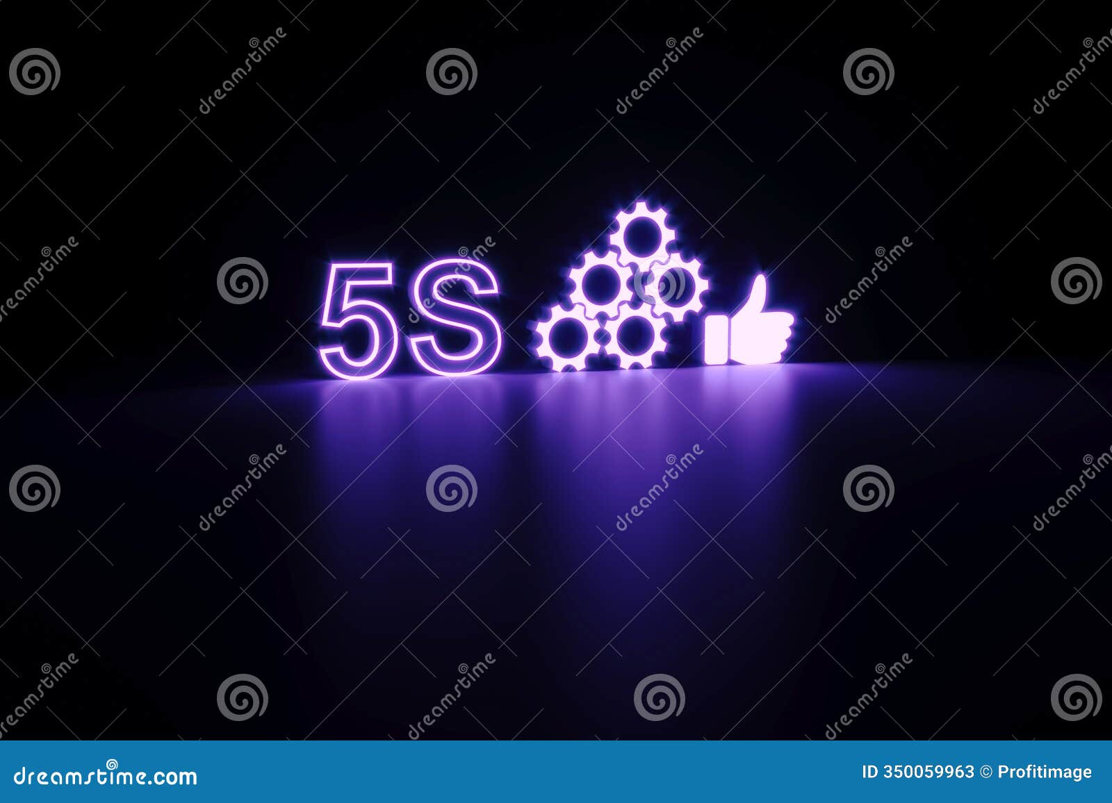 5S Neon Concept Self Illumination Background 3D Stock Illustration ...