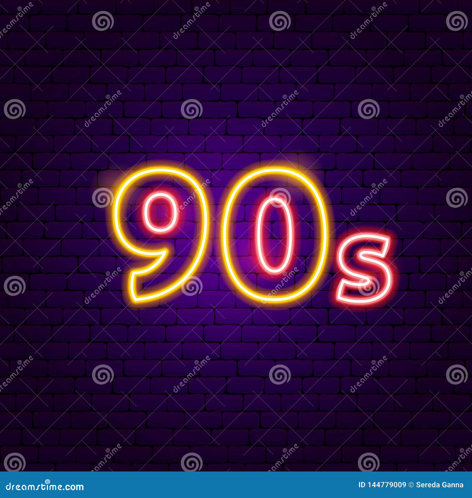 90s Neon Label stock vector. Illustration of modern - 144779009