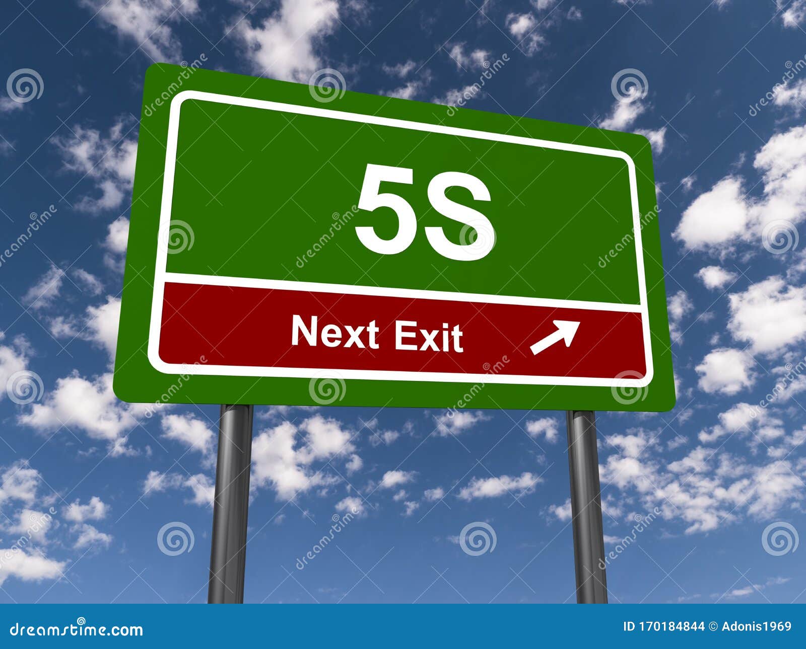 5S next exit stock illustration. Illustration of cloud - 170184844
