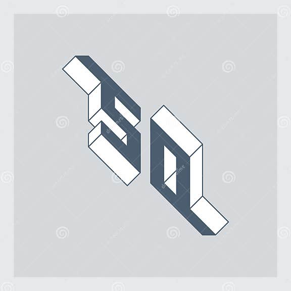 S and O - Monogram or Logotype. Isometric 3d Font for Design. Three ...