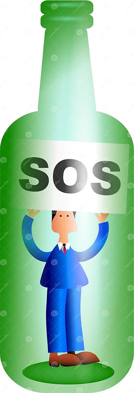 S.O.S stock illustration. Illustration of alone, lost, concepts - 98556