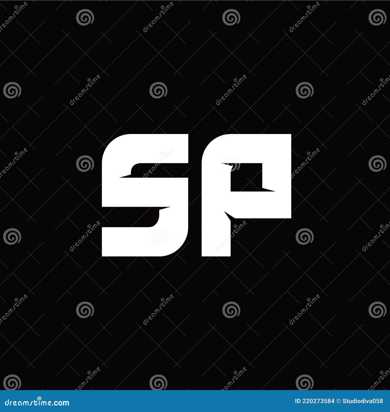 S P Letter Monogram Style Initial Logo Template Stock Illustration ...