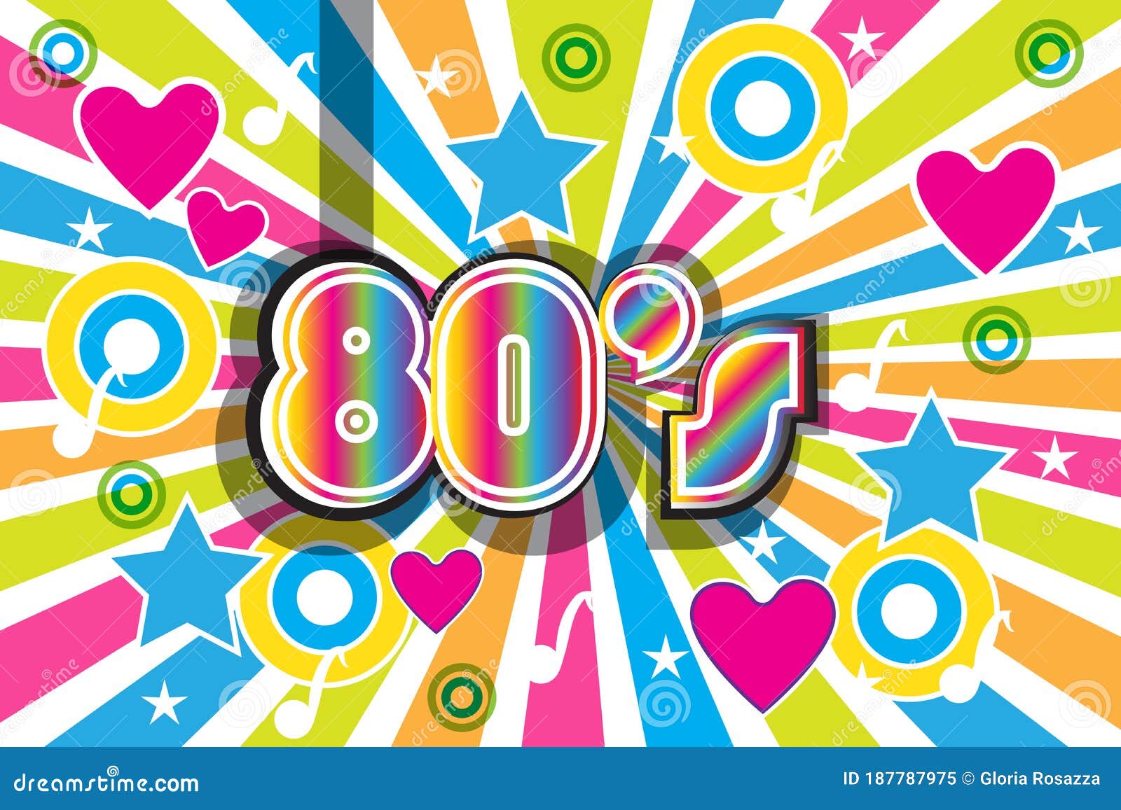 80s Party Vector Logo Background Stock Vector - Illustration of flyer ...