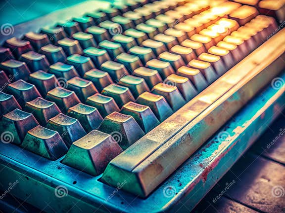 1980s Personal Computer Keyboard a Grainy Look Back at Early Computing ...