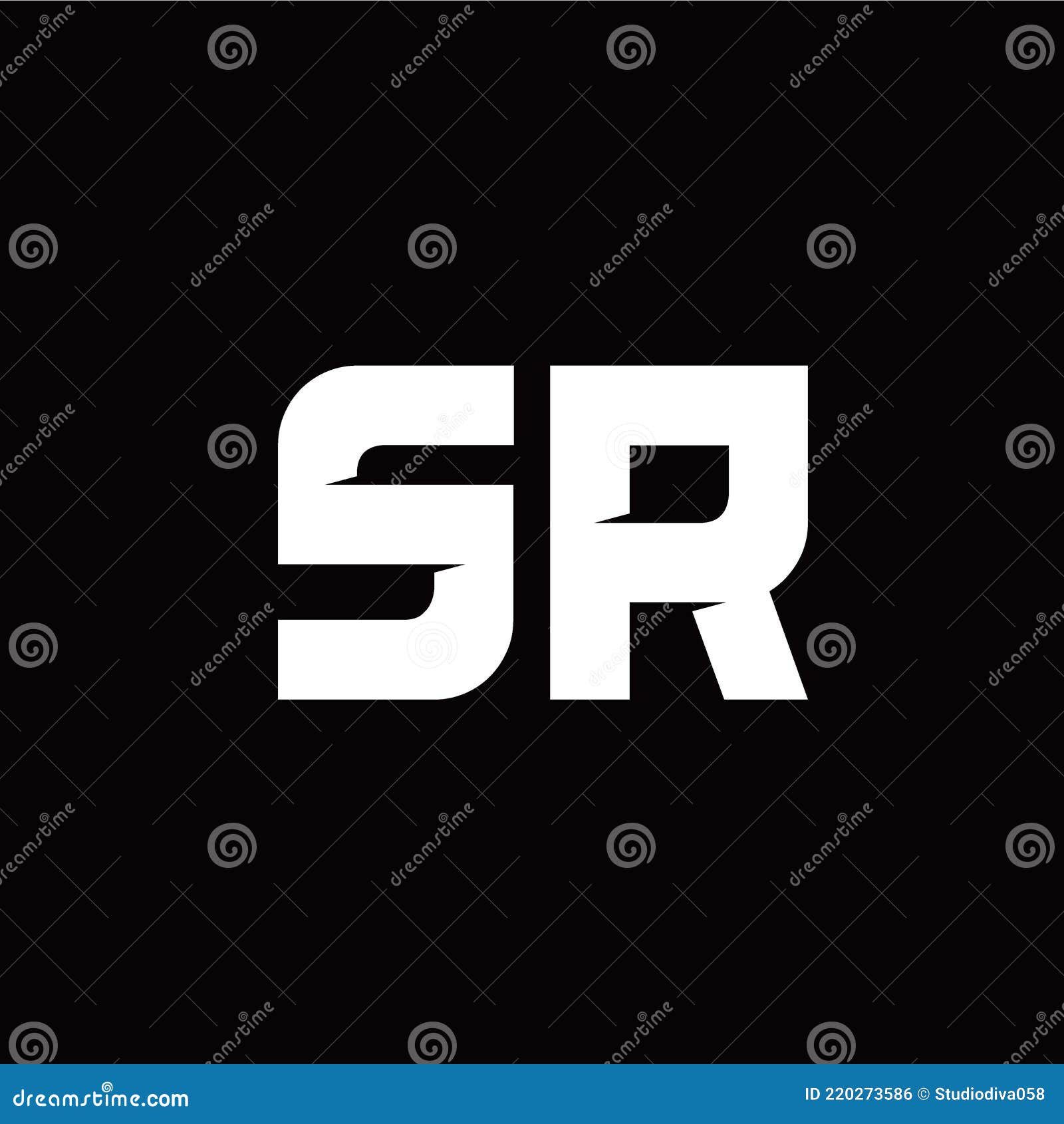 S R Letter Monogram Style Initial Logo Template Stock Illustration ...