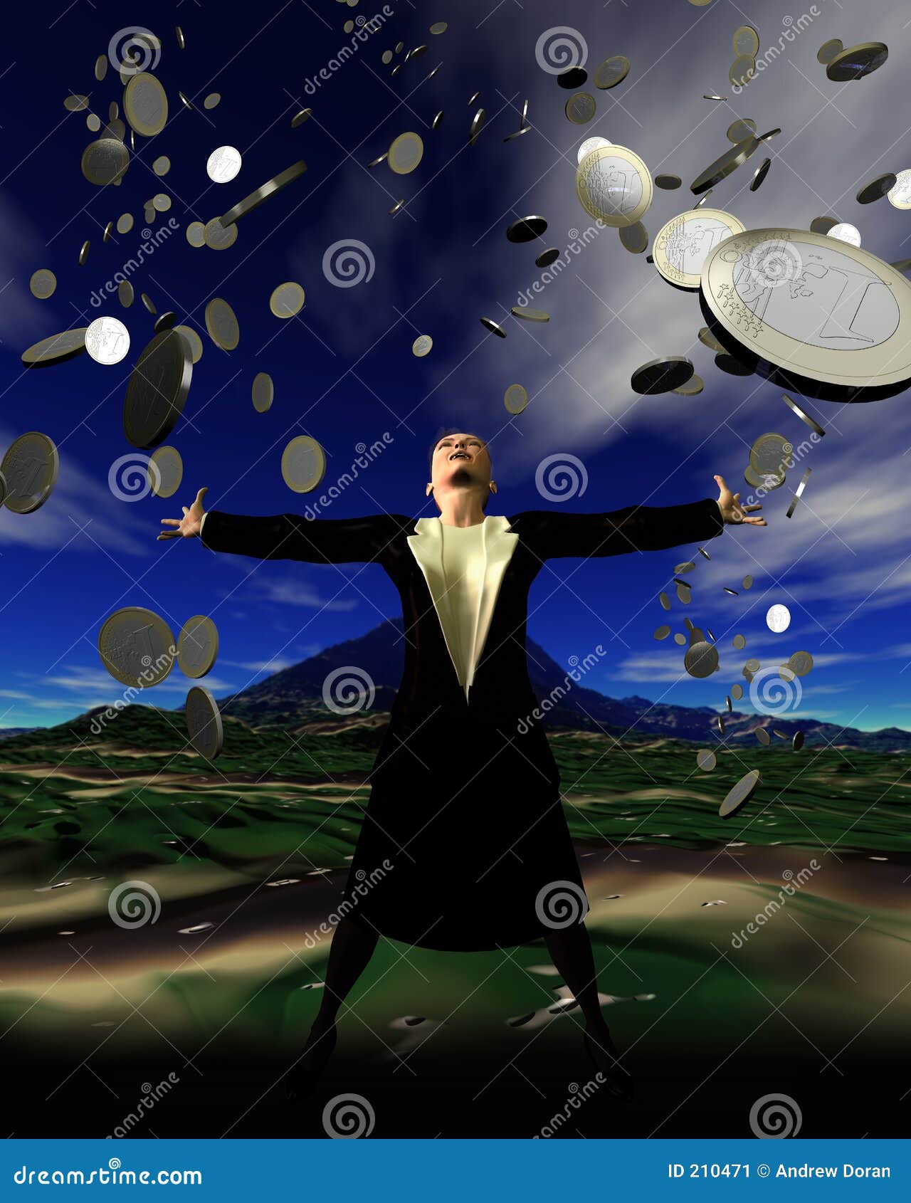 It s raining money stock illustration. Illustration of gold - 210471