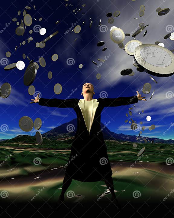 It s raining money stock illustration. Illustration of gold - 210471