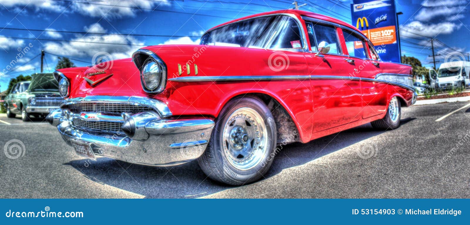 1950 s red Chevy editorial stock photo. Image of steel - 53154903