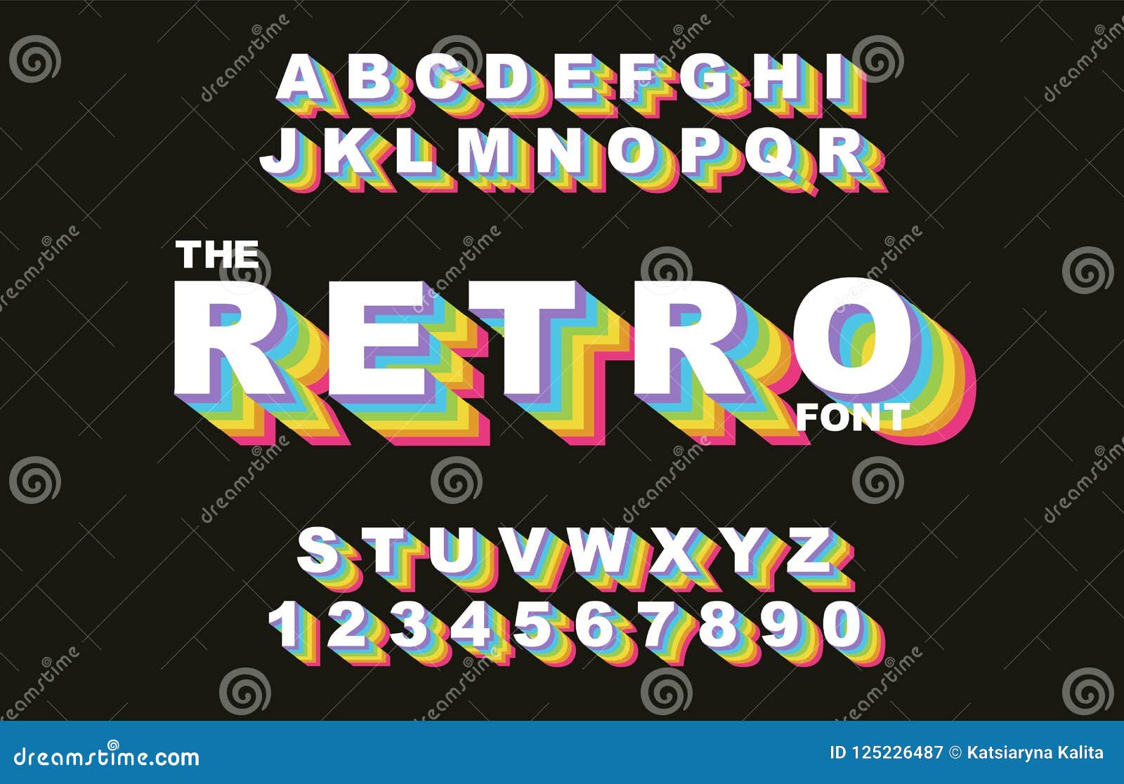 80 S Retro Alphabet Font. Rainbow Vintage Alphabet Vector Stock Vector ... 80 S Retro Alphabet Font. Rainbow Vintage Alphabet Vector Stock Vector ...