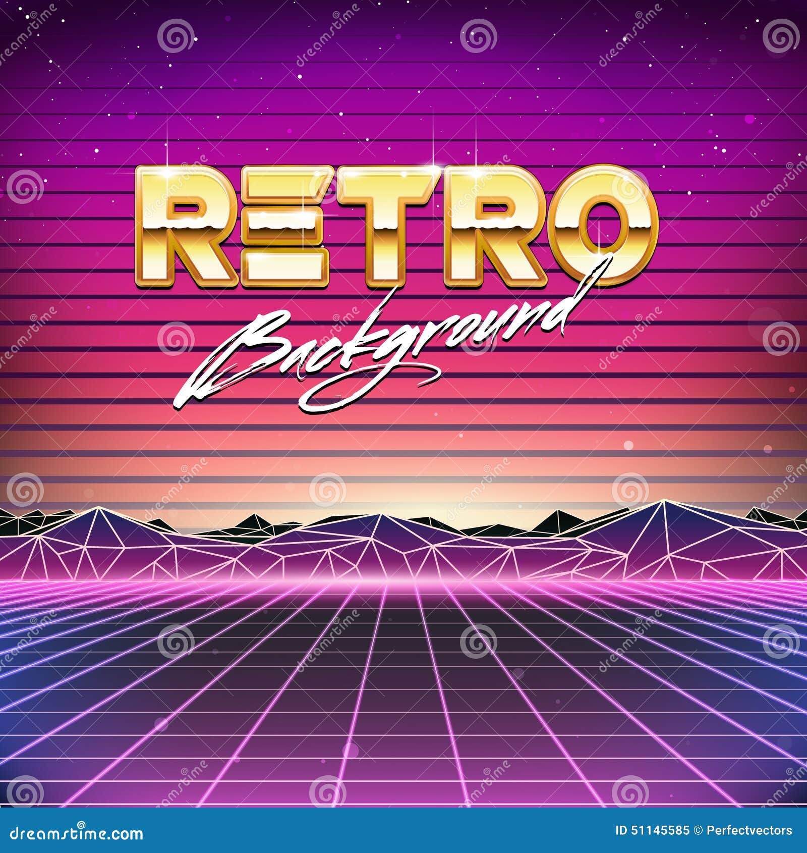 80s Retro Futurism Sci-Fi Background Stock Vector - Illustration of ...