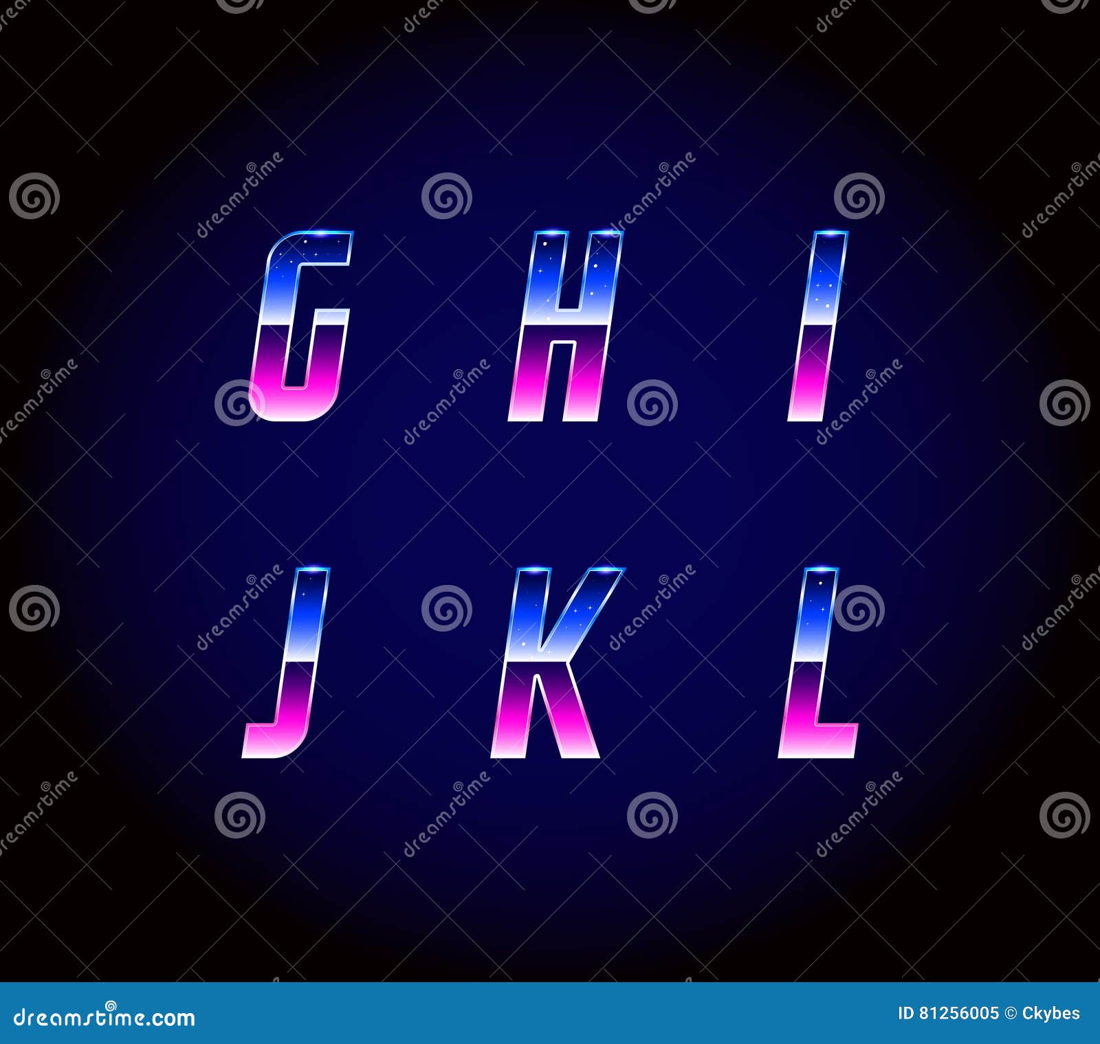 80s Retro Futurism Sci-Fi Font Alphabet Vector Stock Vector ...