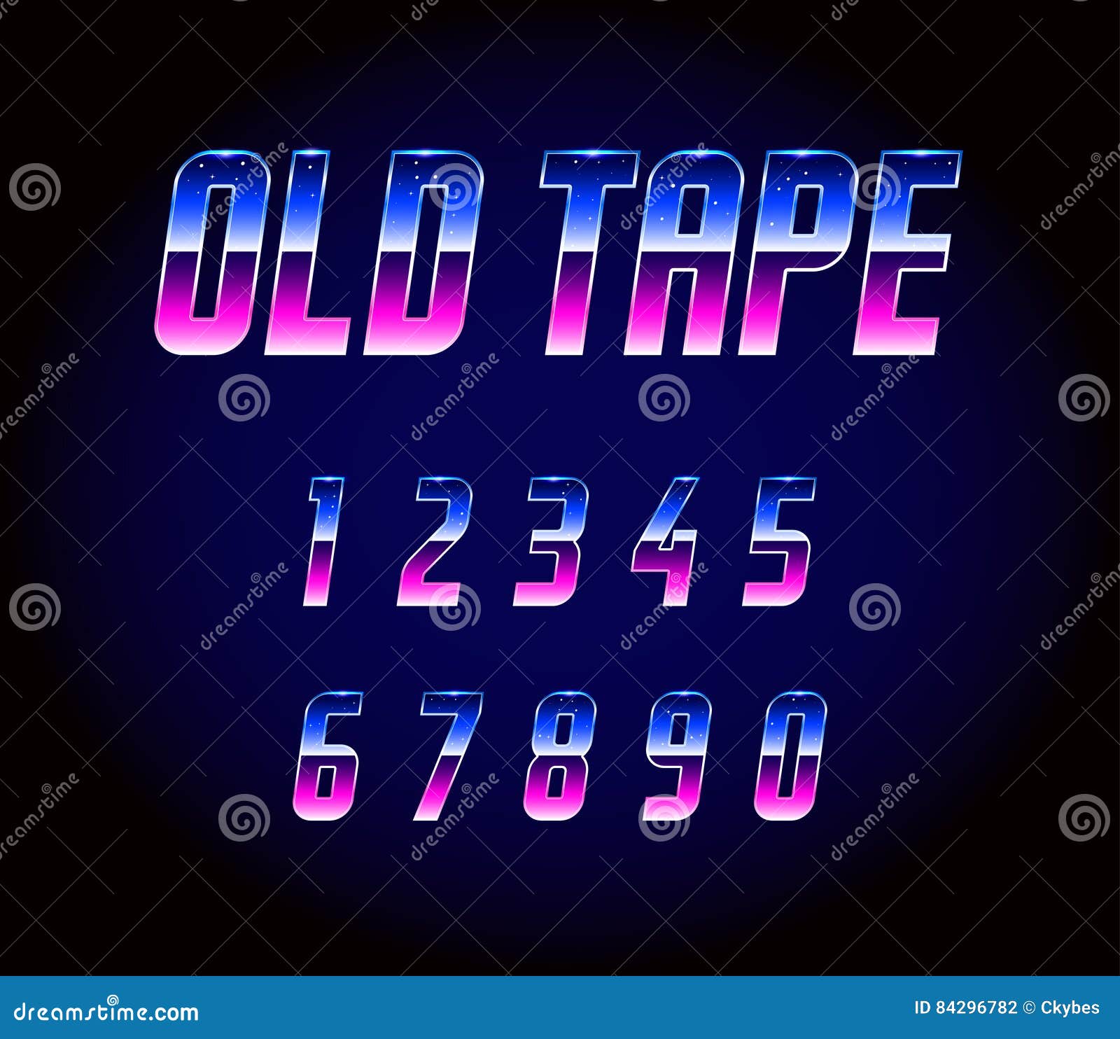 80s Retro Futurism Sci-Fi Font Alphabet Vector Stock Vector ...