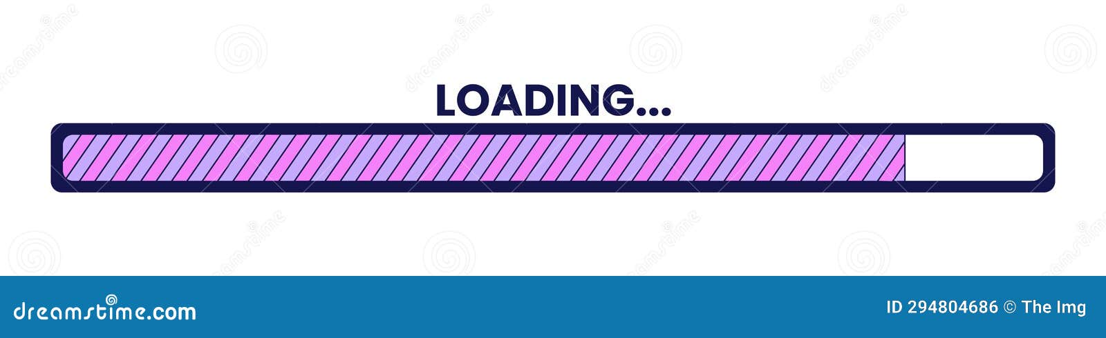 80s Retro Stripes Loading Bar 2D Linear Cartoon Object Stock ...