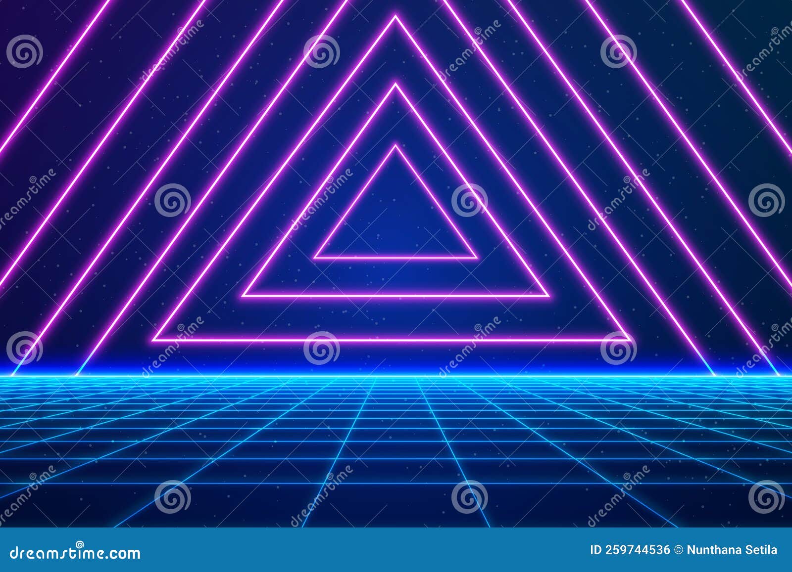 80S Retro Style Sci-Fi Abstract Neon Lights Background. Stock ...