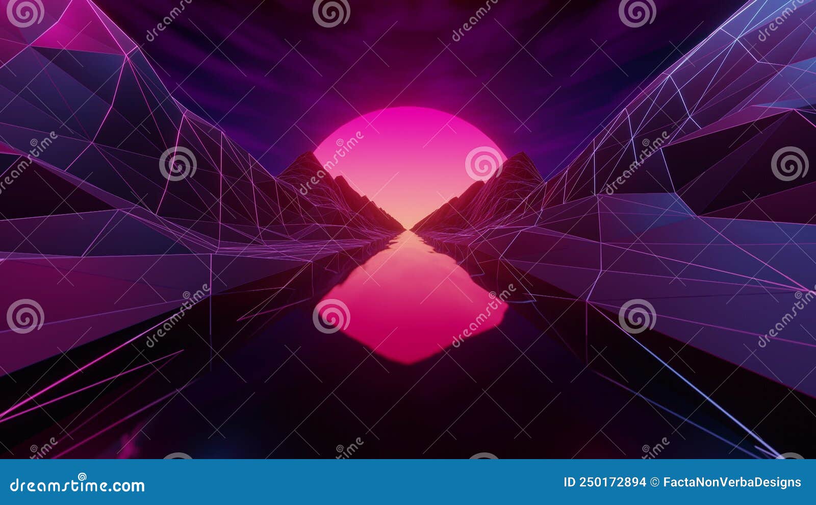 80s Retro Synthwave Style 3d Render Animation Loop Stock Footage - Video of glowing, glow: 250172894